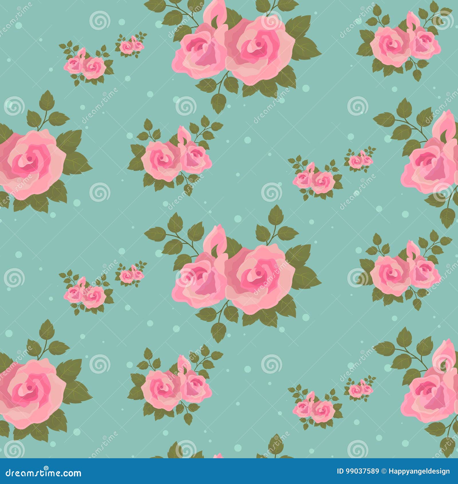 Seamless Pink Roses Pattern. Stock Vector - Illustration of rose ...