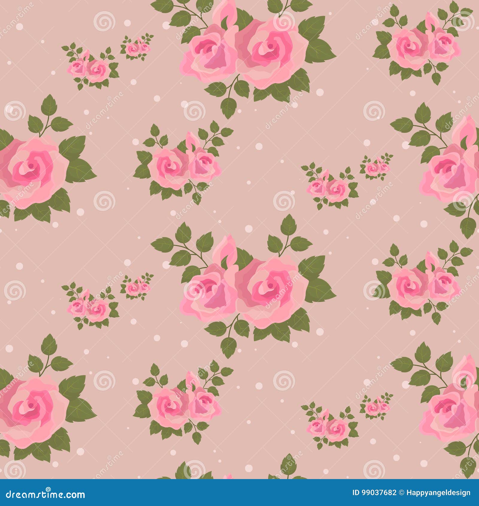 Seamless Pink Roses Pattern. Stock Vector - Illustration of design ...