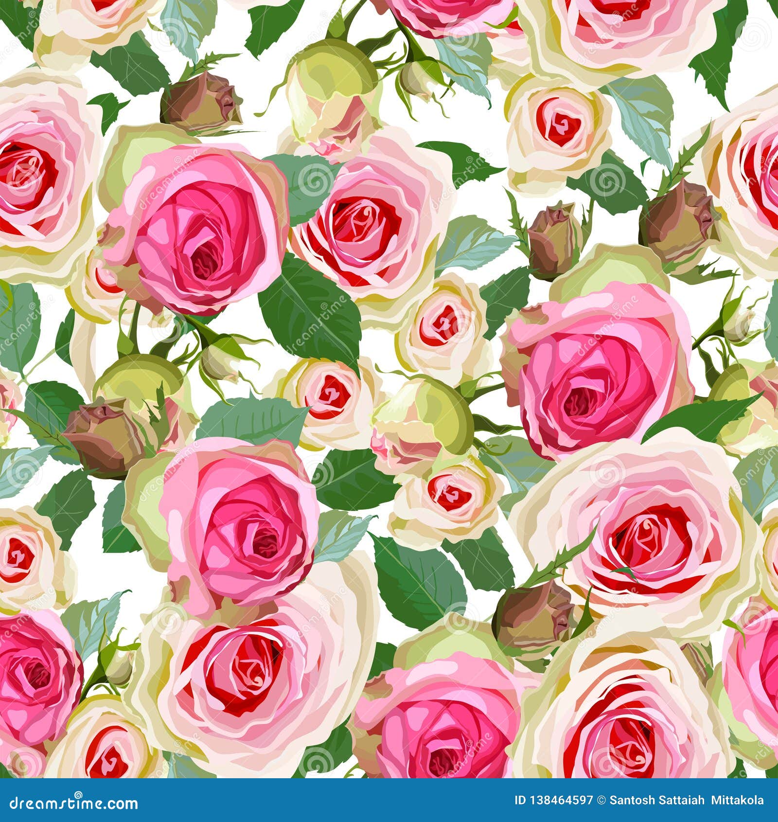 Seamless Pink Roses Pattern Flowers Seamless Pattern Element Vector ... Seamless Pink Roses Pattern Flowers Seamless Pattern Element Vector ...