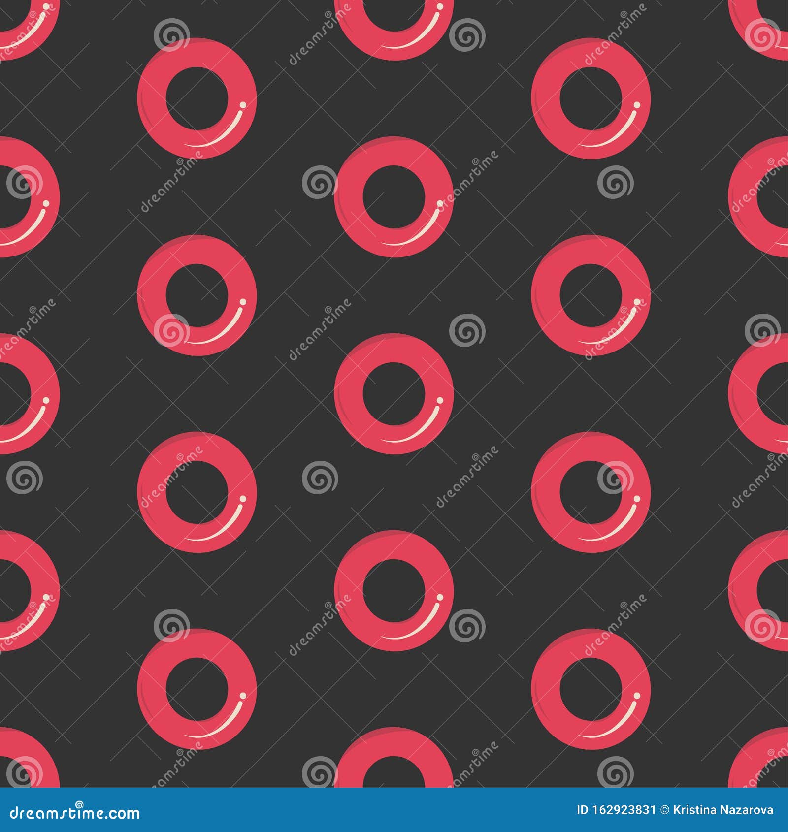 Seamless Pink Rubber Ring Pattern Stock Illustration - Illustration of ...