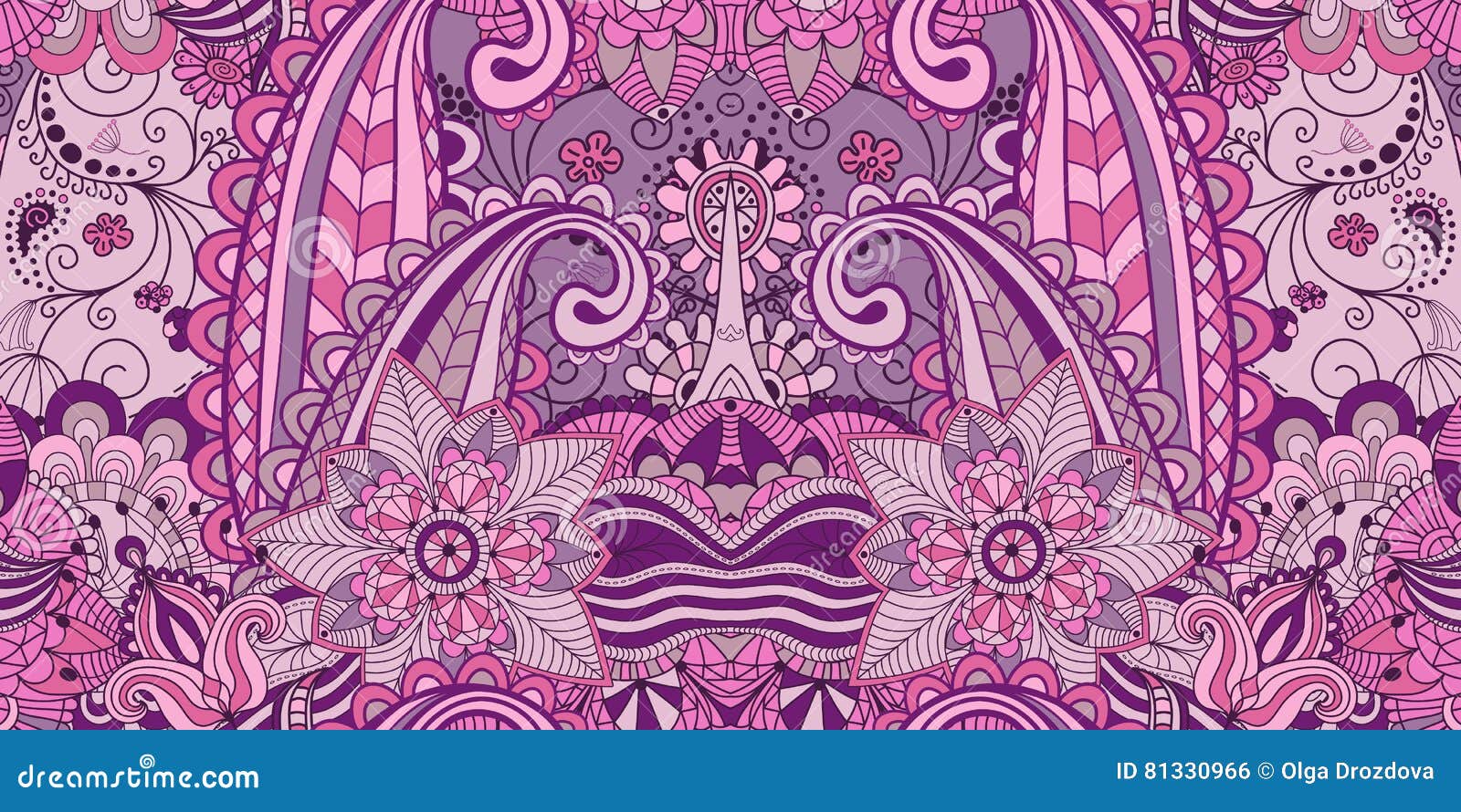Seamless Pink Vintage Pattern Stock Vector - Illustration of mandala ...