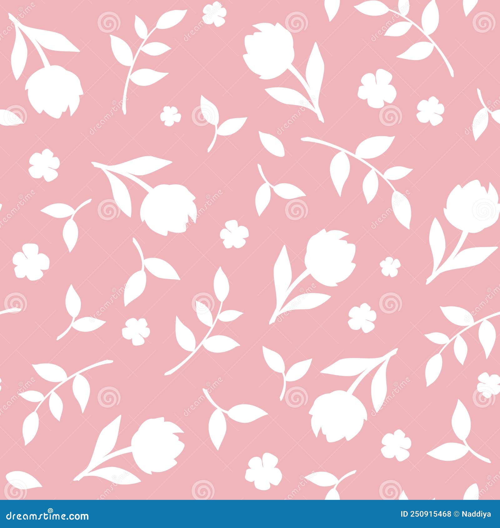 Seamless Pink Floral Pattern with Flowers. Vector Illustration Stock ...