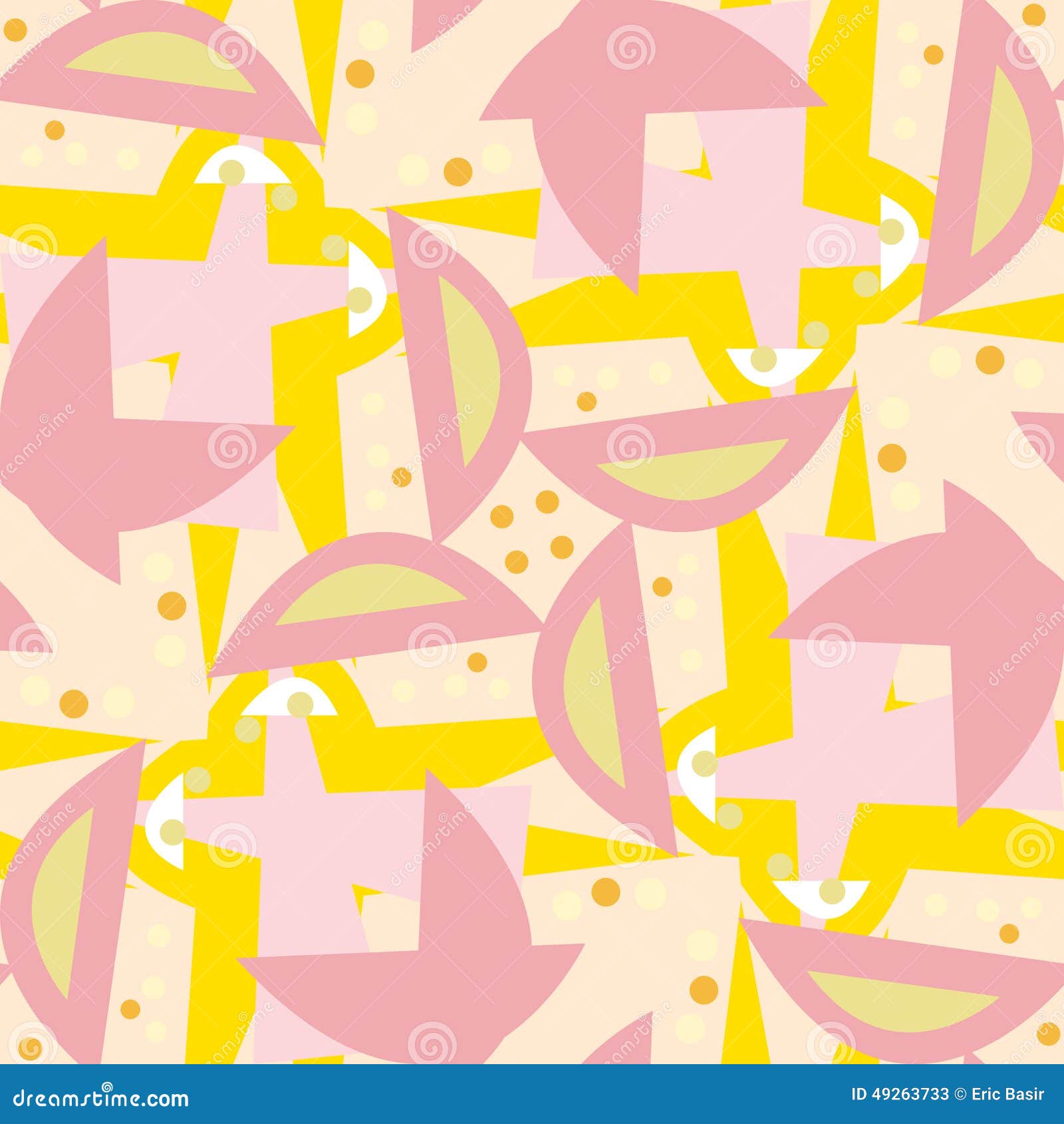 Seamless Pink and Yellow Pattern Stock Illustration - Illustration of ...