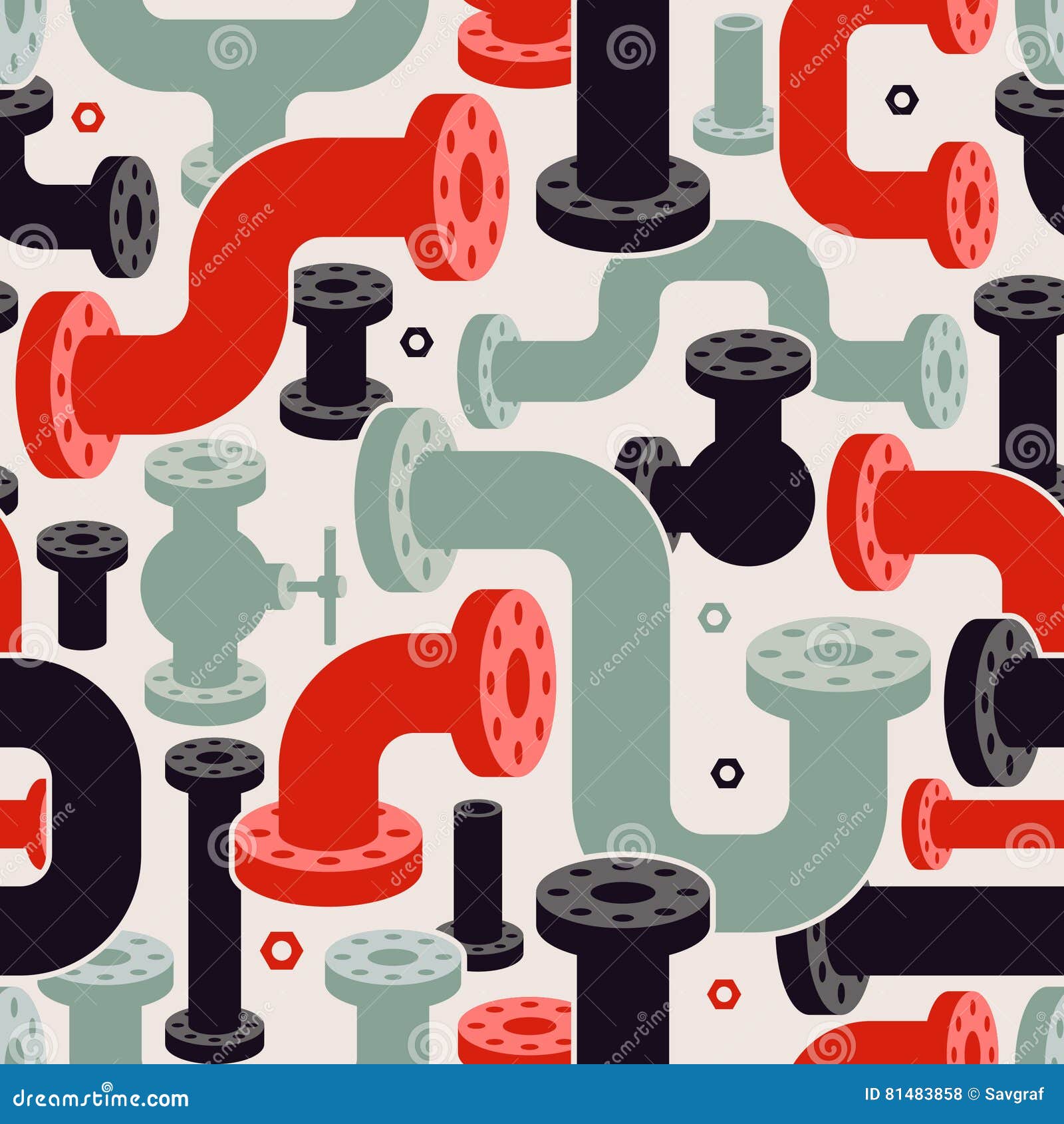 Seamless Pipe Elements Pattern. Modern Vector Illustration Stock Vector ...