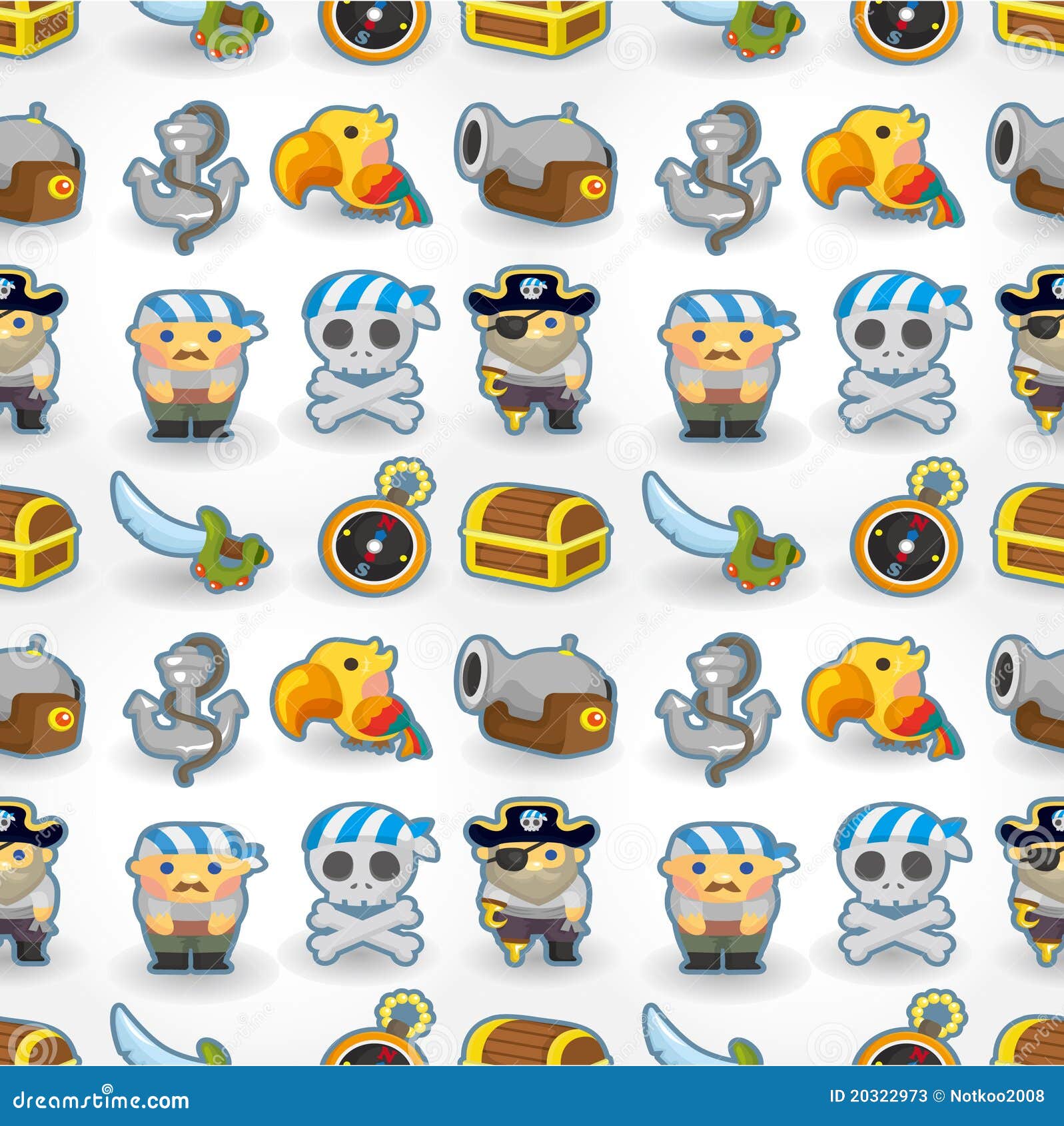 Seamless pirate pattern stock vector. Illustration of knife - 20322973