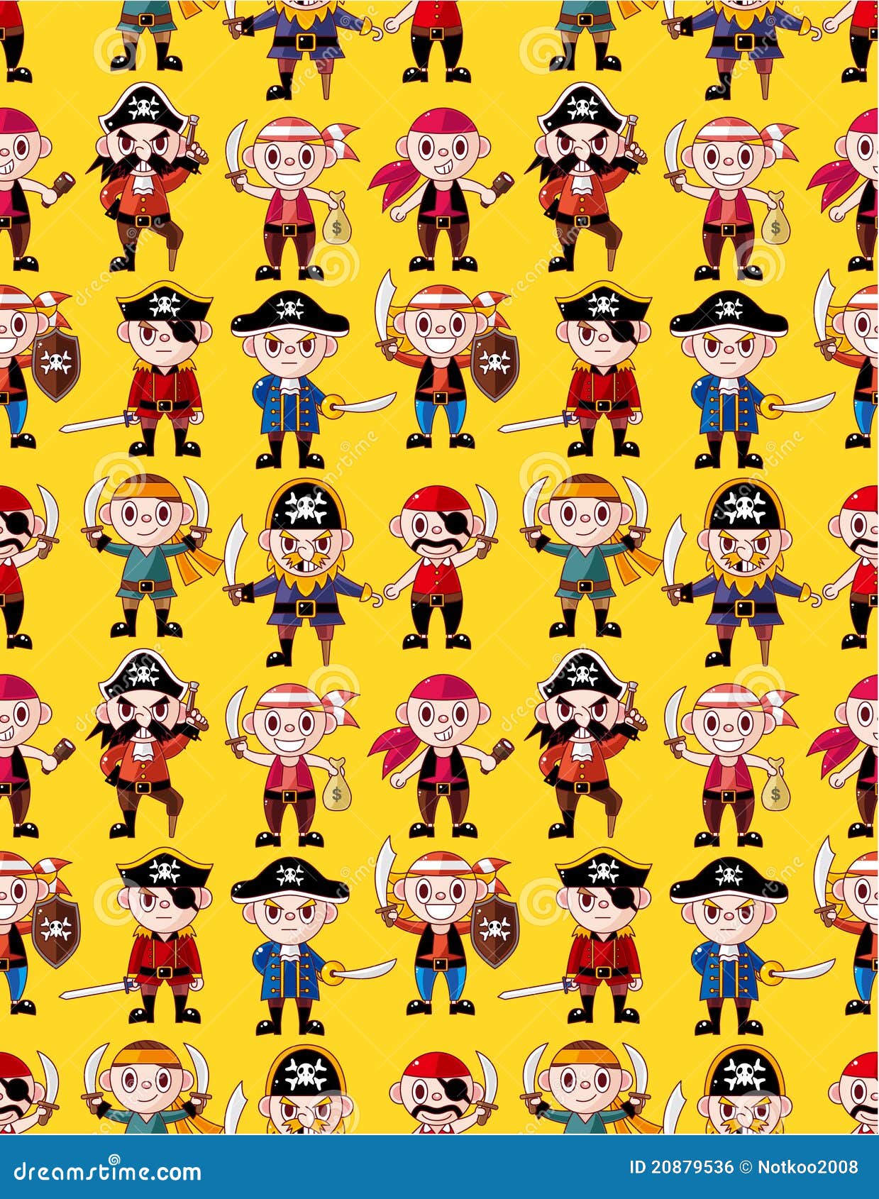 Seamless pirate pattern stock vector. Illustration of gold - 20879536