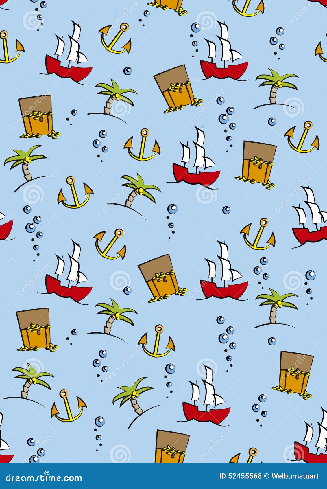Seamless pirates stock illustration. Illustration of ocean - 52455568