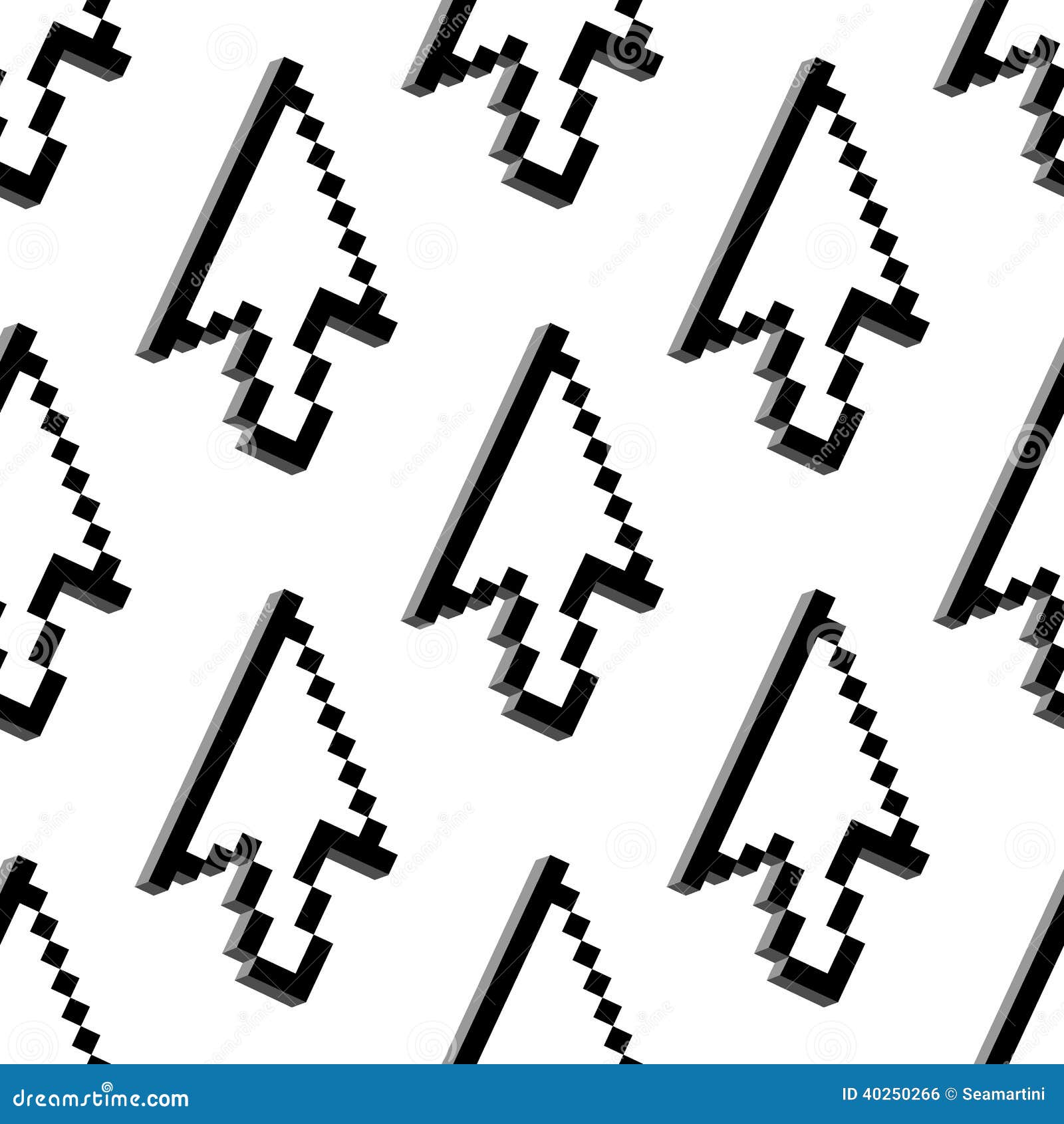 Seamless Pixel Arrow Pattern Stock Vector - Illustration of abstract ...