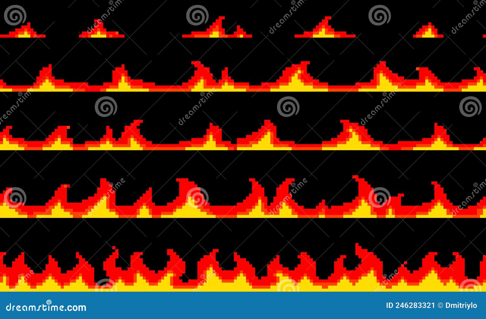 Seamless Pixel Art Fire Old School Arcade Game Level Design Art or ...