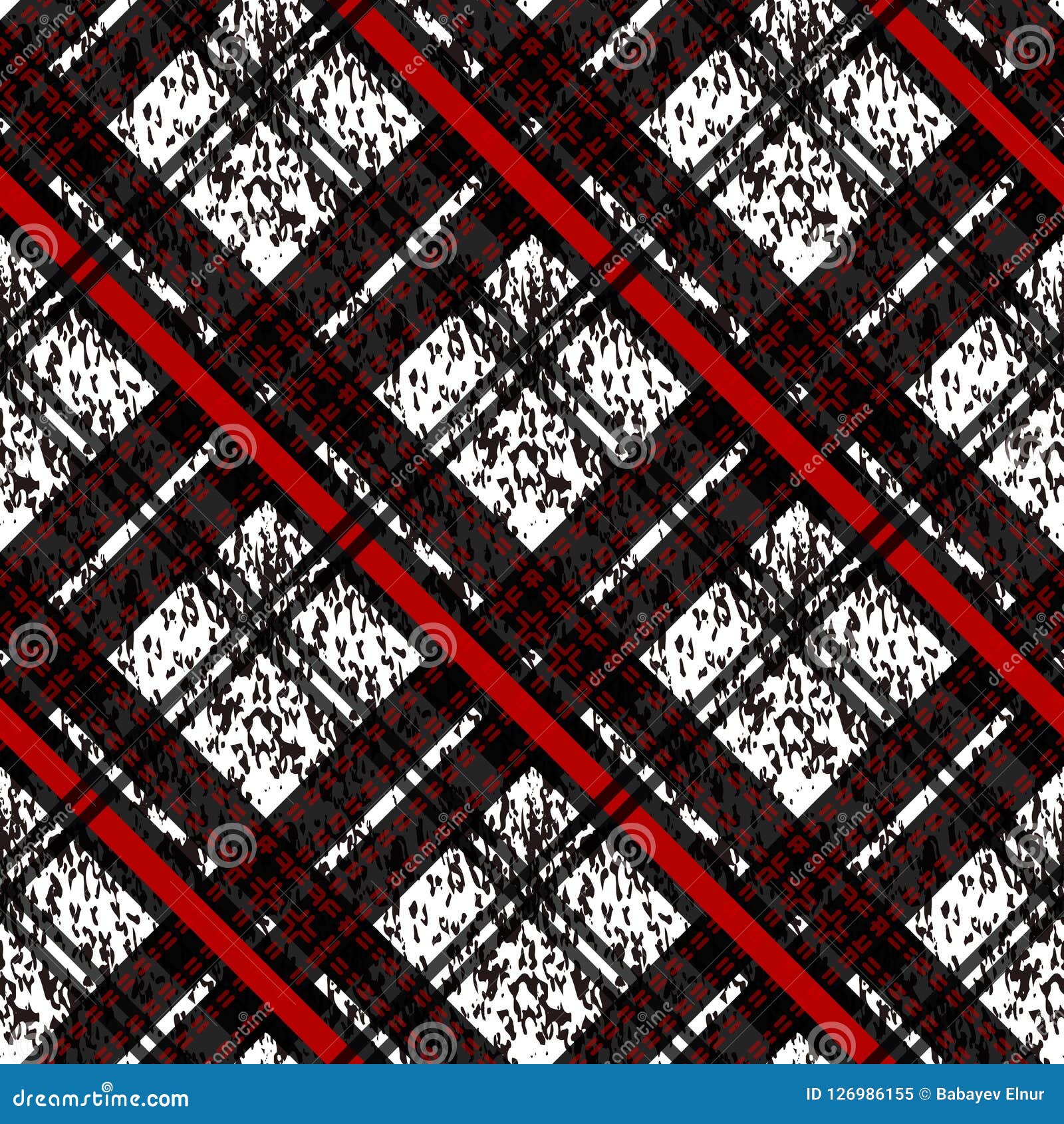 Seamless Plaid Check Pattern in Red, White and Black. Eps10 Stock ...