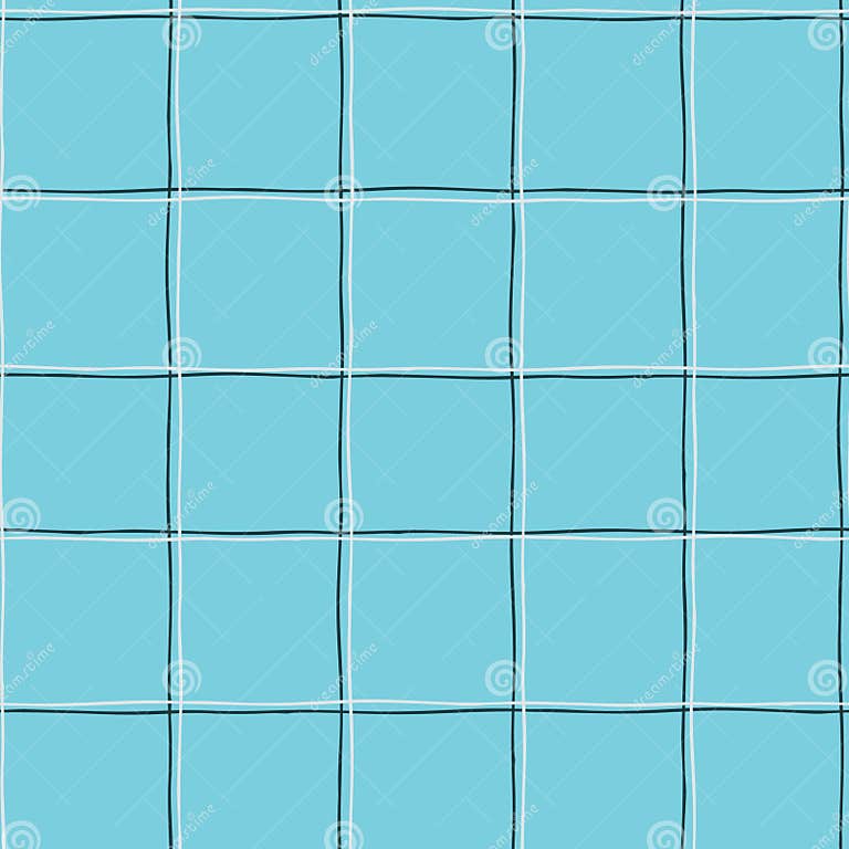 Seamless Plaid Pattern with Hand Drawn Grid on Blue Background Stock ...
