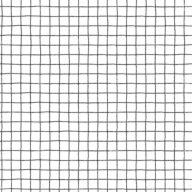 Seamless Plaid Pattern with Hand Drawn Grid on White Background Stock ...
