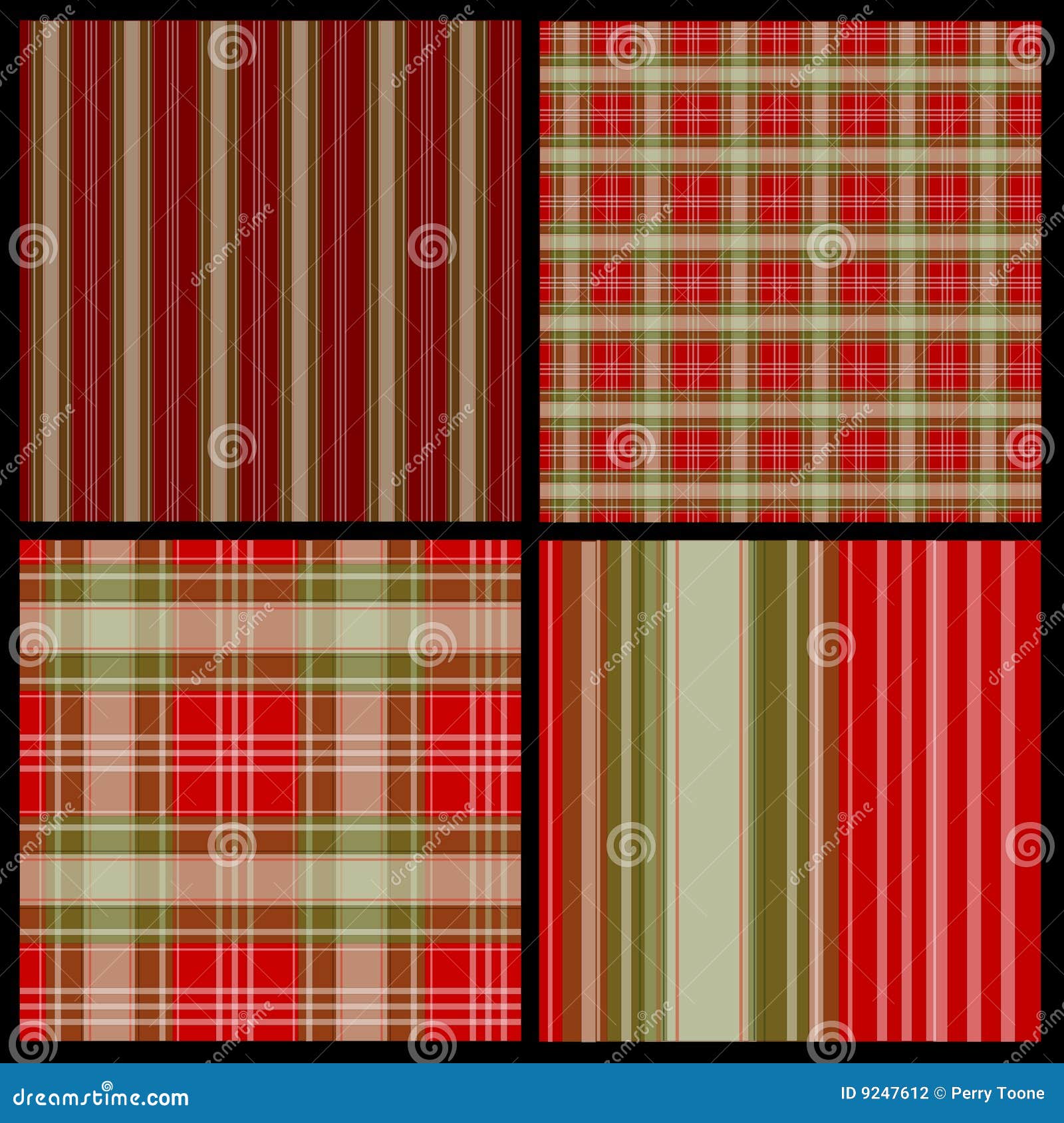 Seamless Plaid Pattern Set stock vector. Illustration of check - 9247612