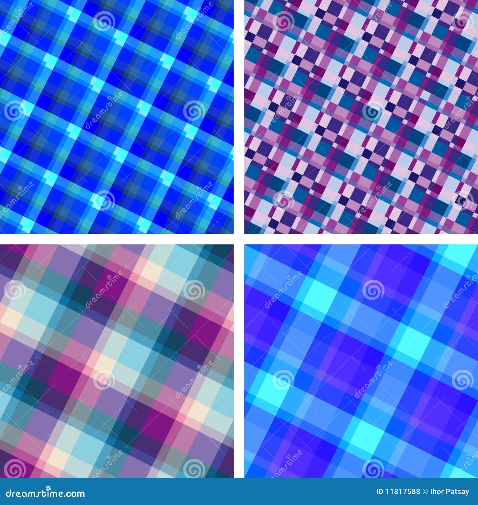 Seamless plaid patterns stock vector. Illustration of blue - 11817588