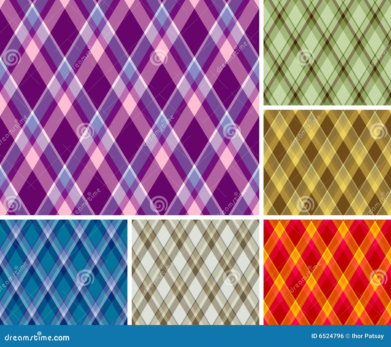 Seamless plaid patterns stock vector. Illustration of abstract - 6524796
