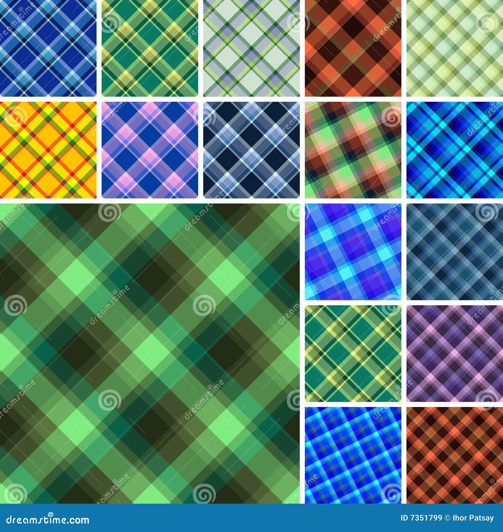 Seamless plaid patterns stock vector. Illustration of fabric - 7351799