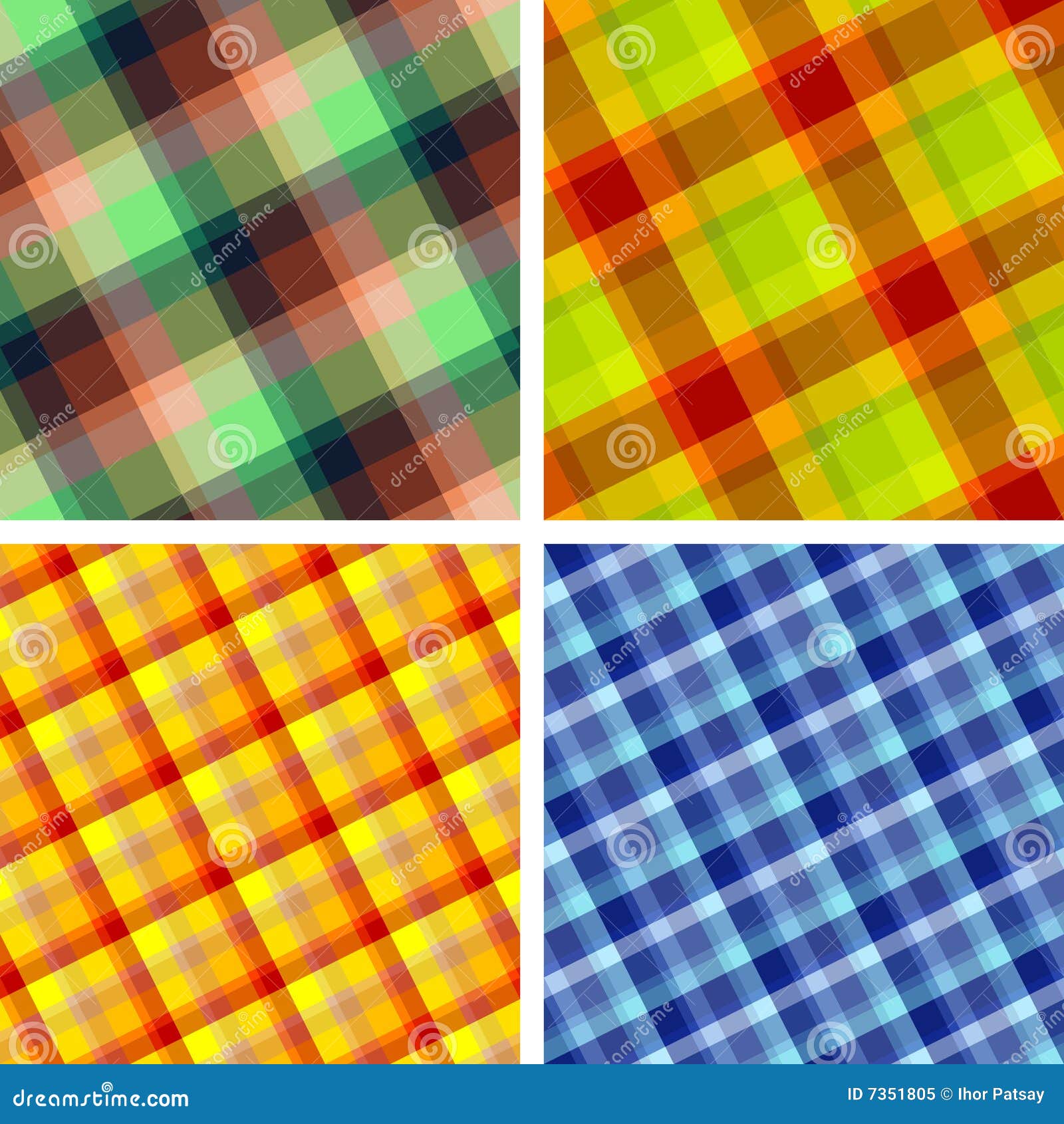 Seamless plaid patterns stock vector. Illustration of color - 7351805