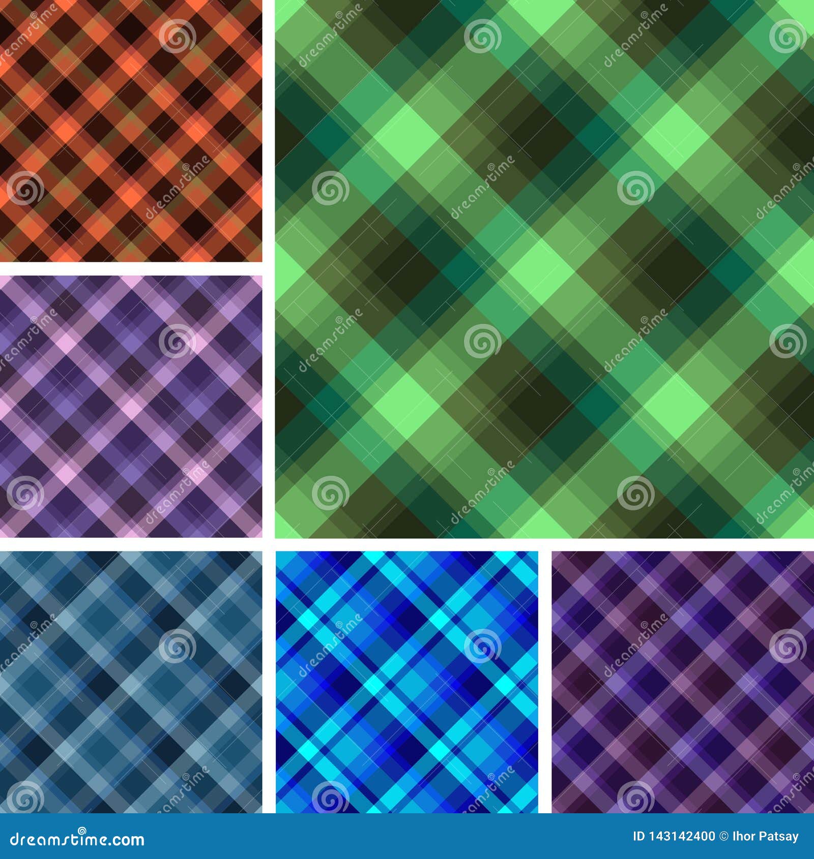 Seamless plaid patterns stock vector. Illustration of fabric - 143142400