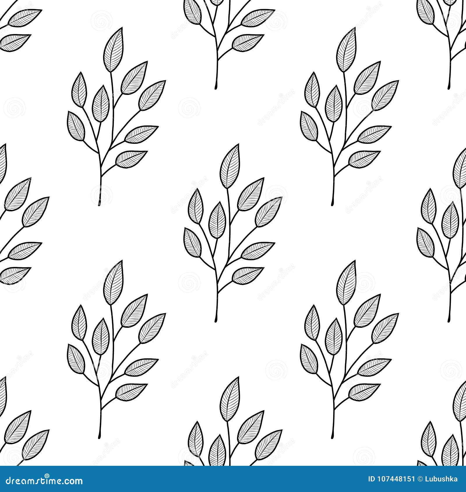 Seamless plant pattern stock vector. Illustration of background - 107448151