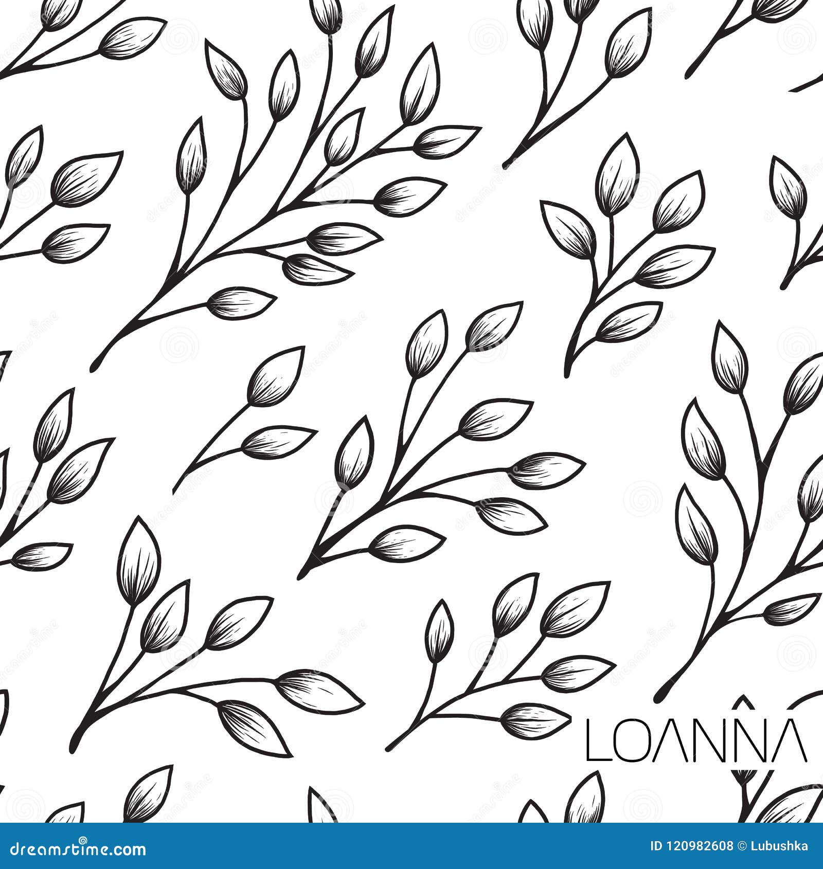 Seamless plant pattern. stock vector. Illustration of design - 120982608