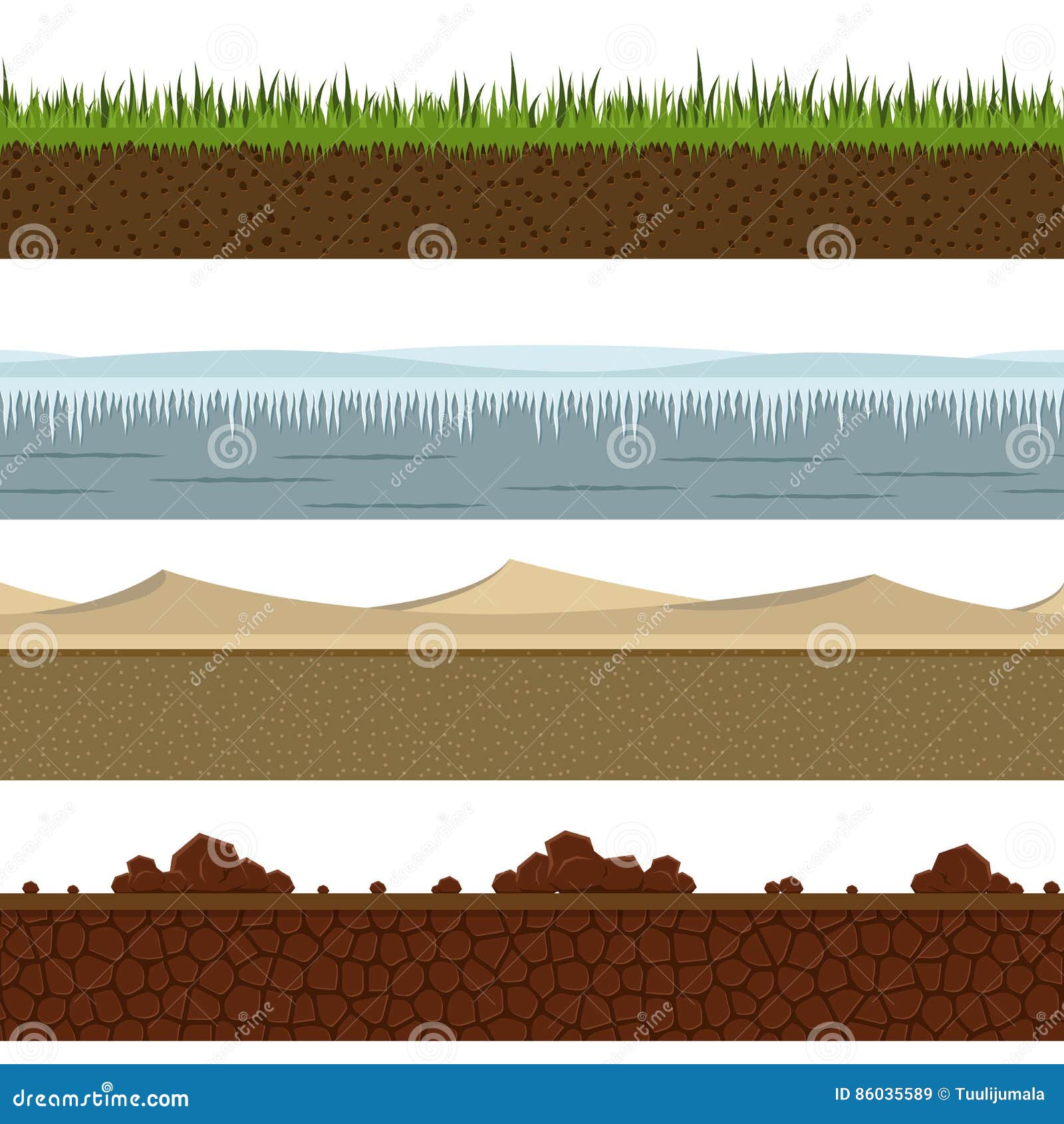 Seamless Platformer Game Land Template. Stock Vector - Illustration of ...