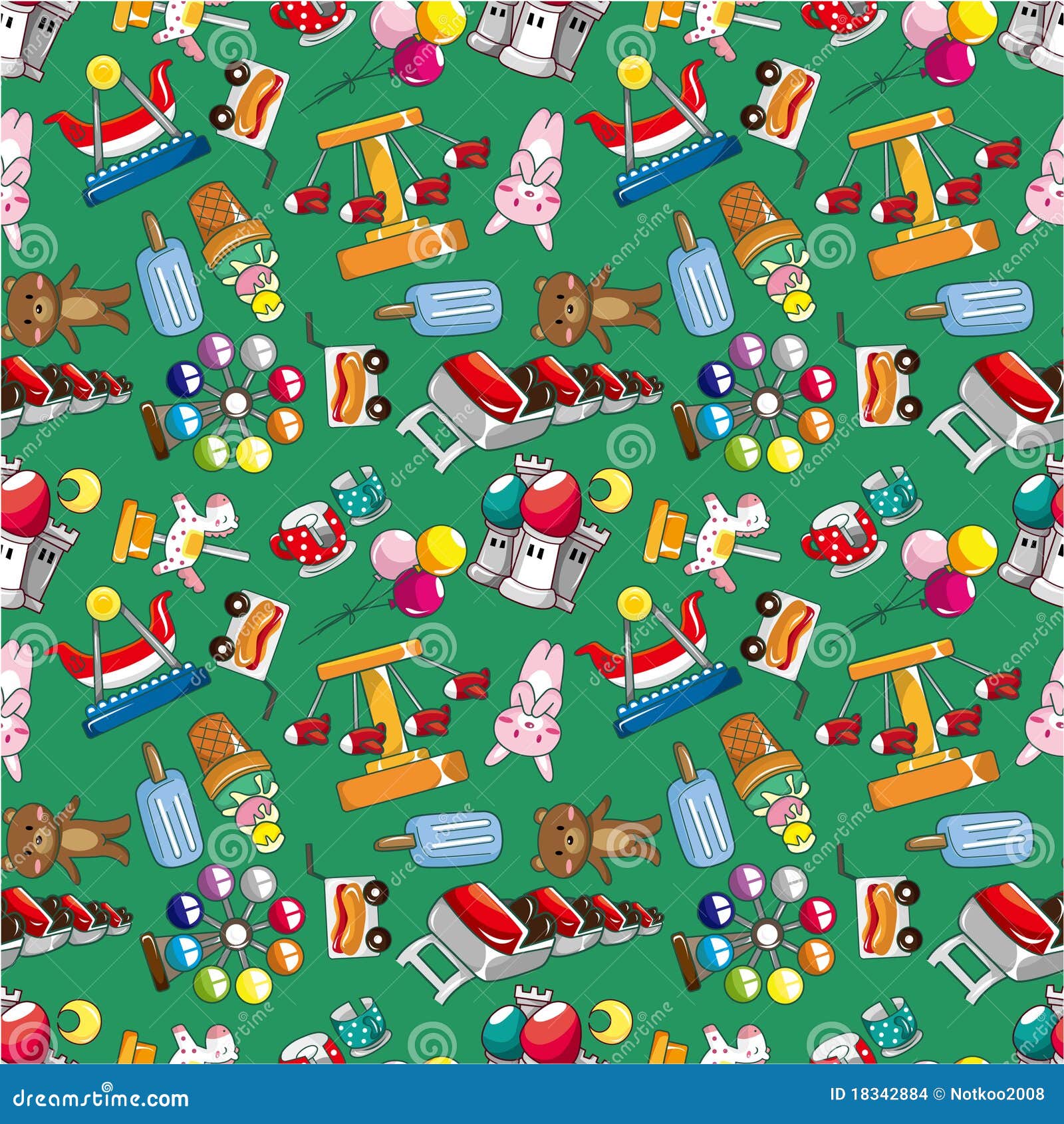 Seamless Playground Pattern Vector Illustration | CartoonDealer.com ...