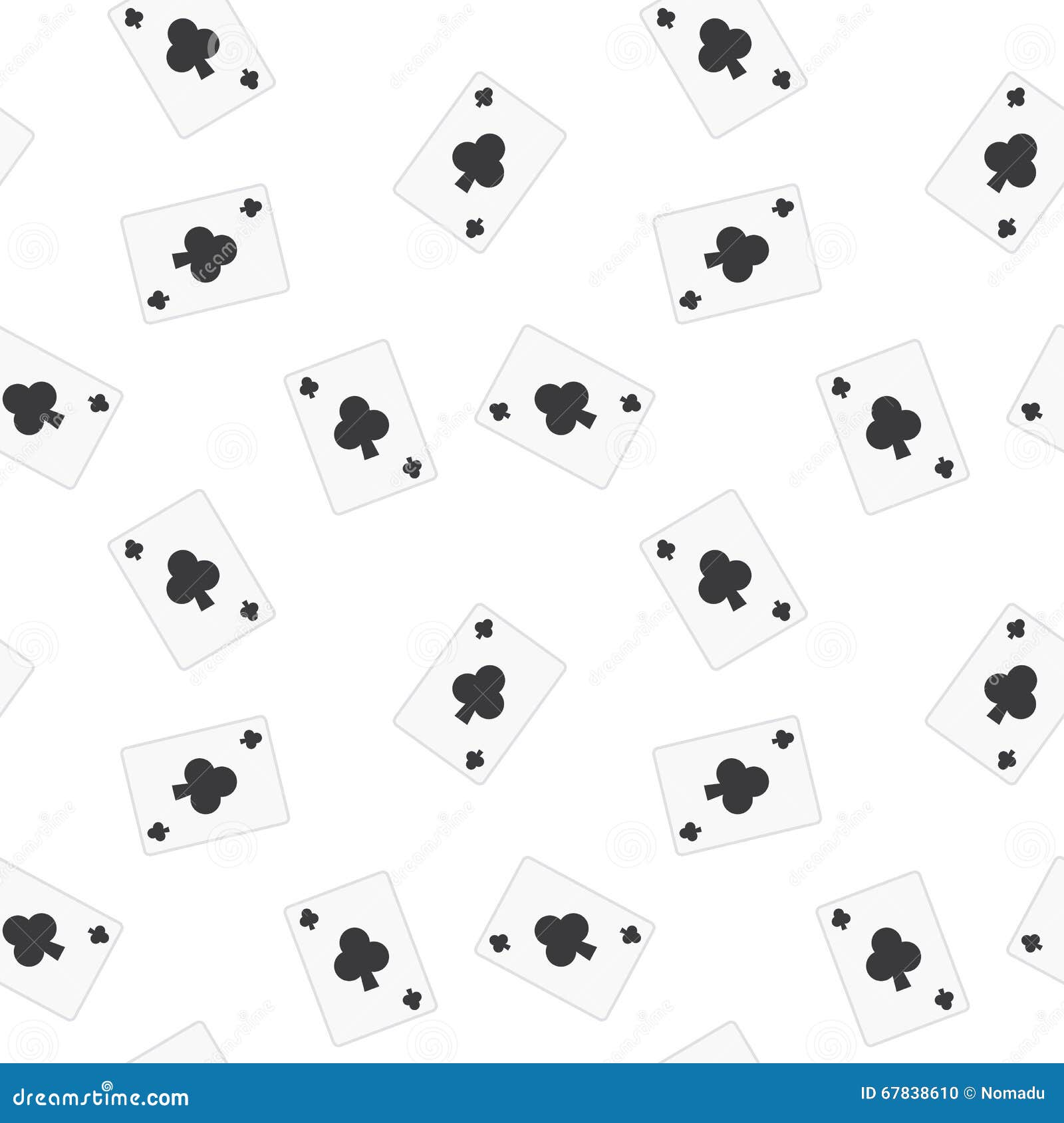 Seamless Playing Cards Clubs Pattern Background Stock Vector ...