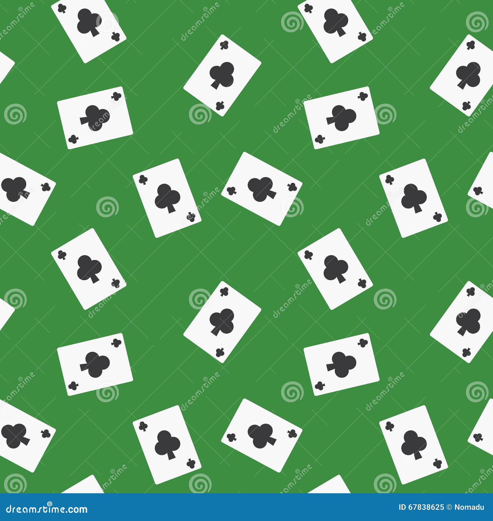 Seamless Playing Cards Clubs Suit Pattern Background Stock Vector ...