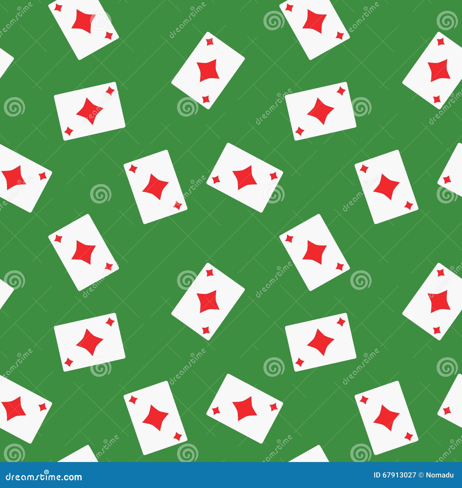 Seamless Playing Cards Diamonds Suit Pattern Background Stock Vector ...