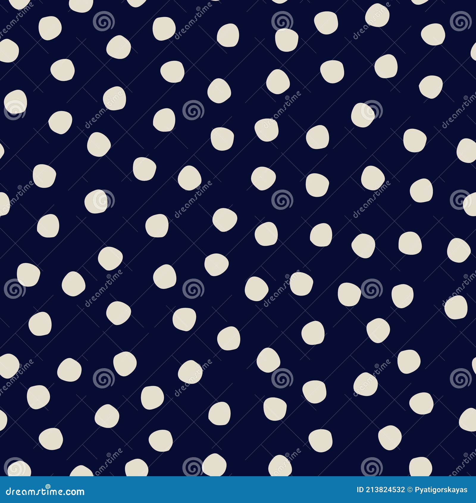 Seamless Polka-dot Pattern on Dark Blue Background for Surface Design ...