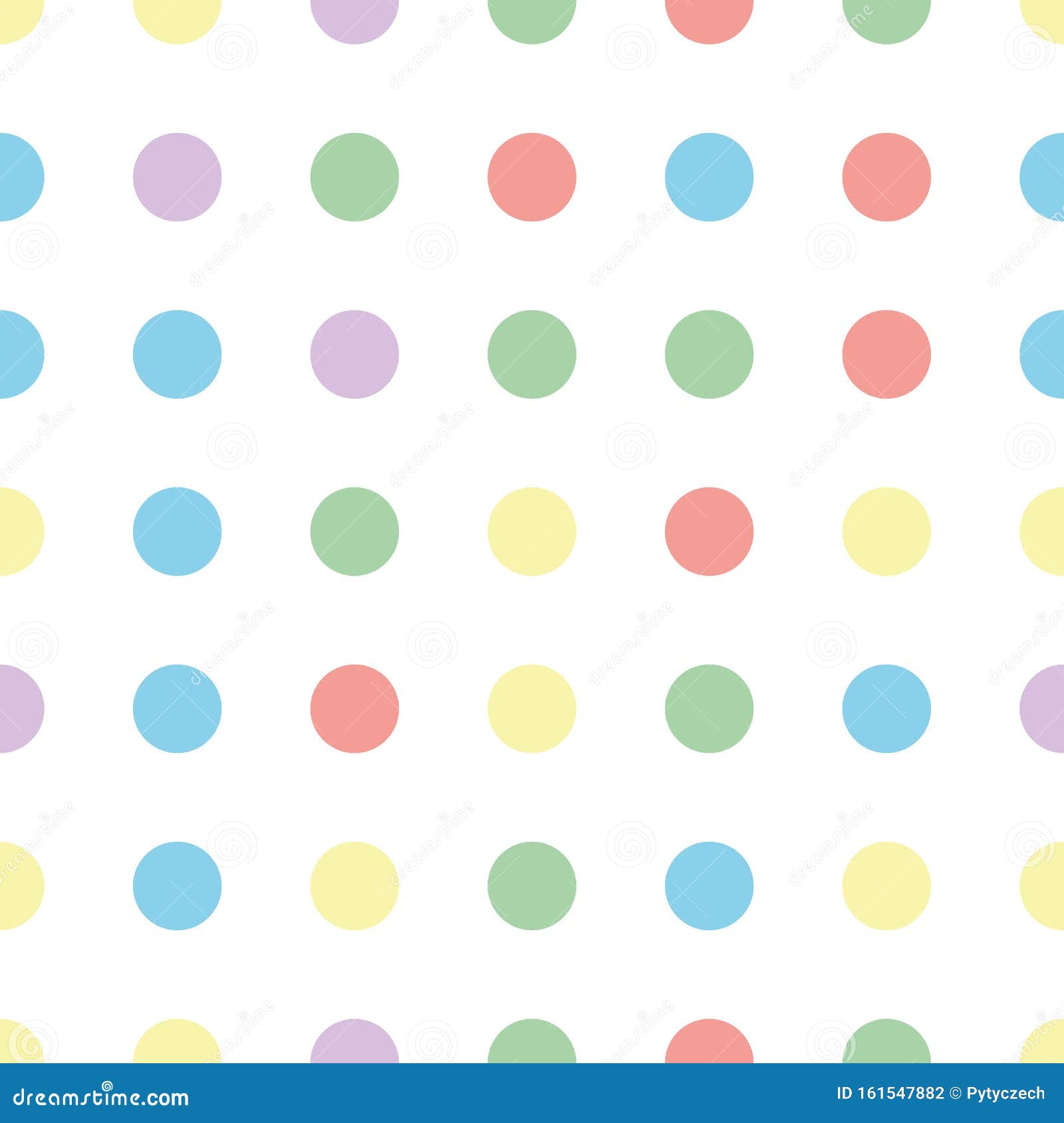 Seamless Polka Dot Pattern in Different Colors. Colorful Theme. Sipmle ...