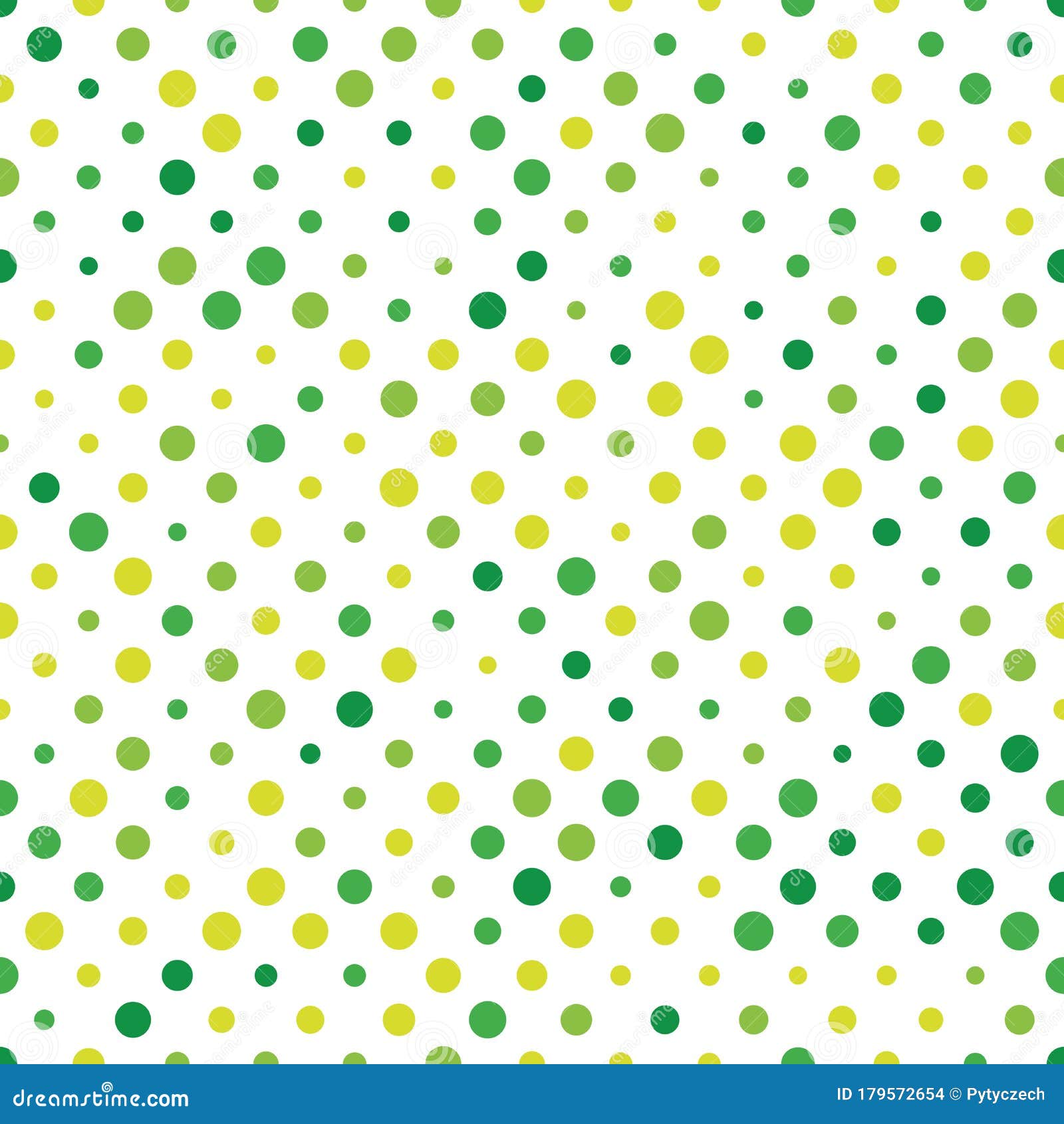 Seamless Polka Dot Pattern. Green Dots in Random Sizes on White ... Seamless Polka Dot Pattern. Green Dots in Random Sizes on White ...