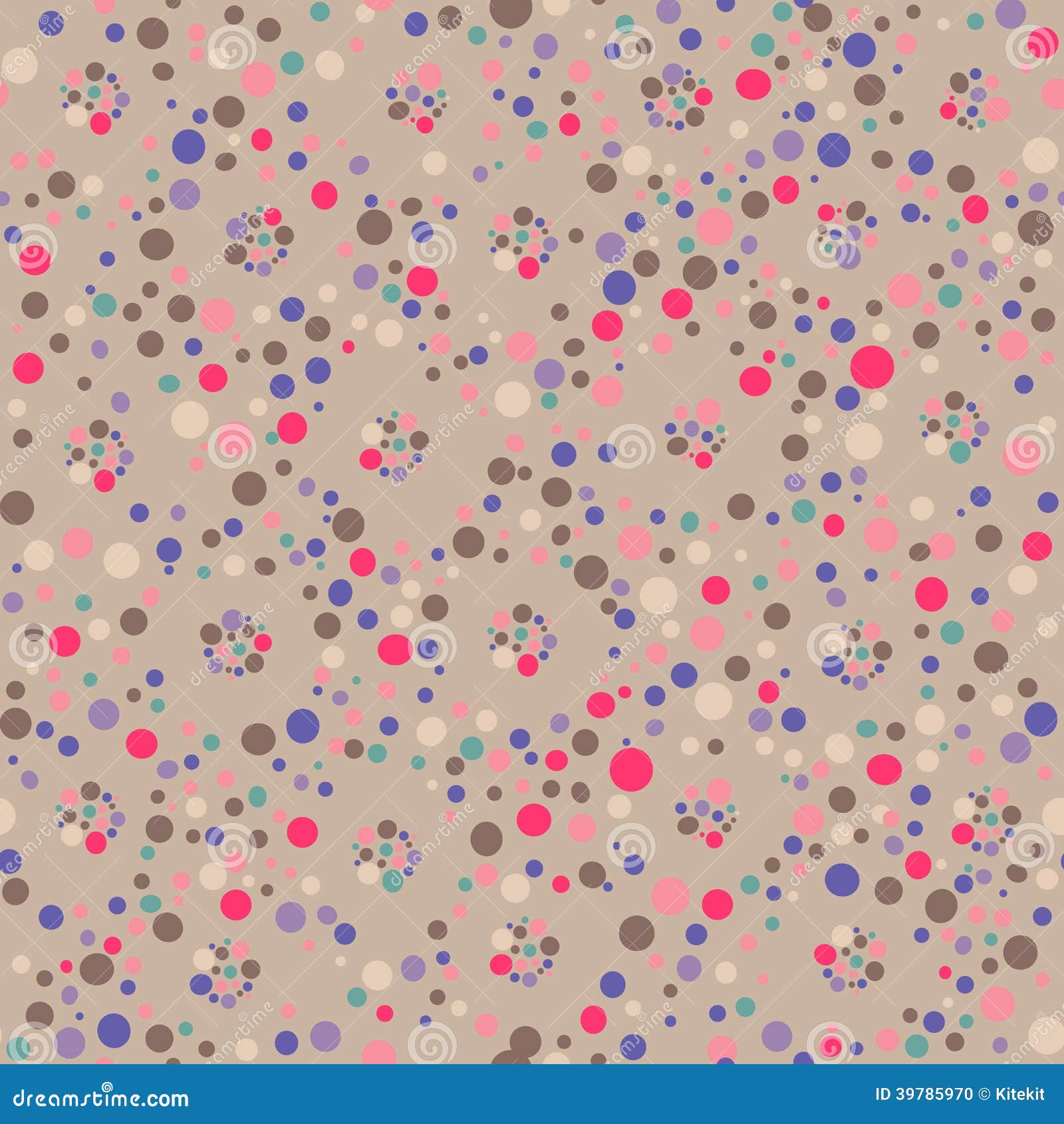 Seamless Polka Dot Pattern, Vector Background. Stock Vector ...