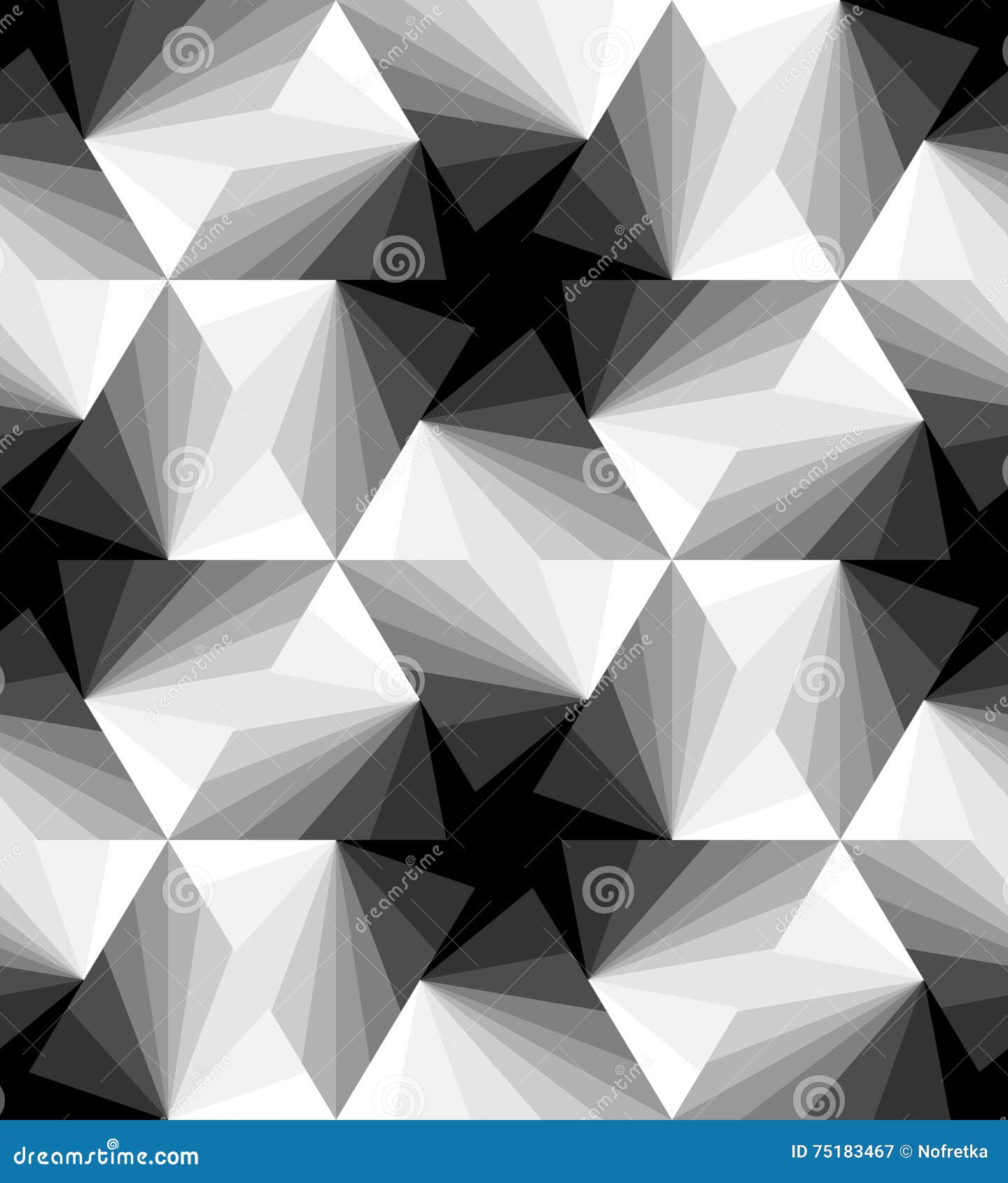 Seamless Polygonal Monochrome Pattern. Geometric Abstract Background ...