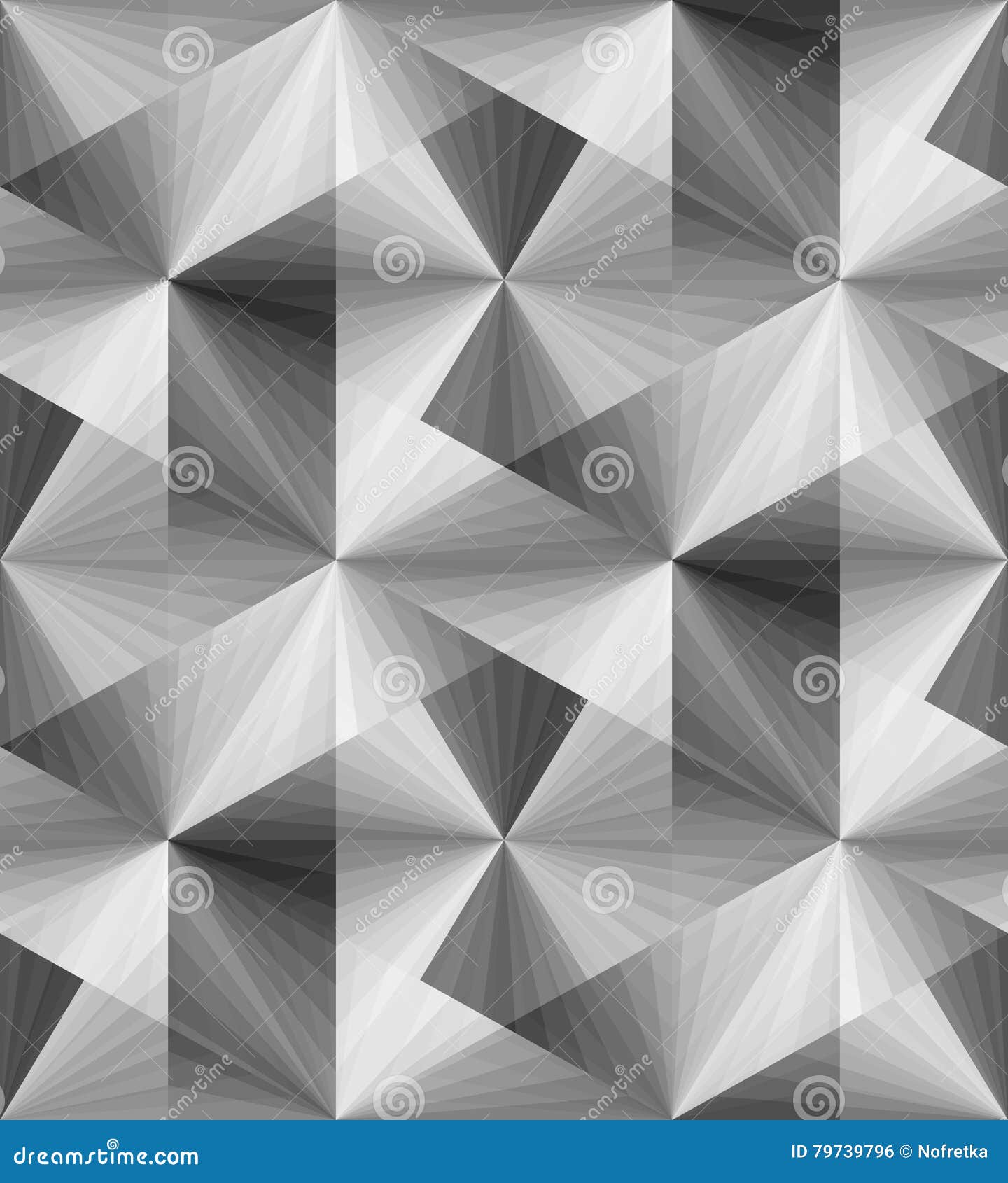 Seamless Polygonal Monochrome Transparent Pattern. Optical Illusion of ...
