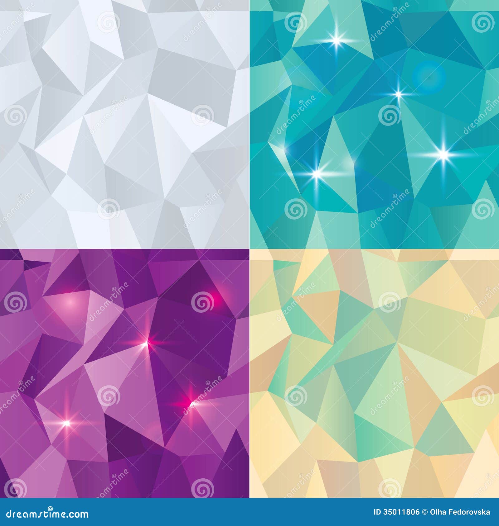 Seamless Polygonal Pattern Set, Background Stock Vector - Illustration ...