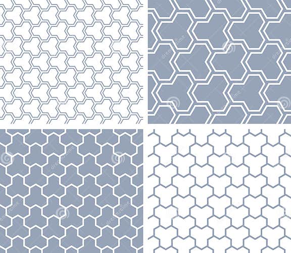 Seamless Polygonal Patterns Set. Geometric Textures Stock Vector ...