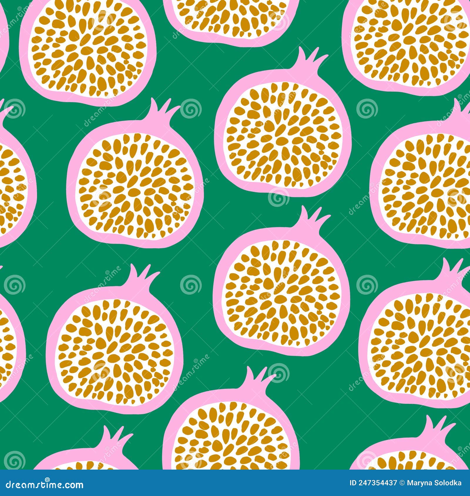 Seamless Pomegranate Pattern Vector Illustration | CartoonDealer.com ...
