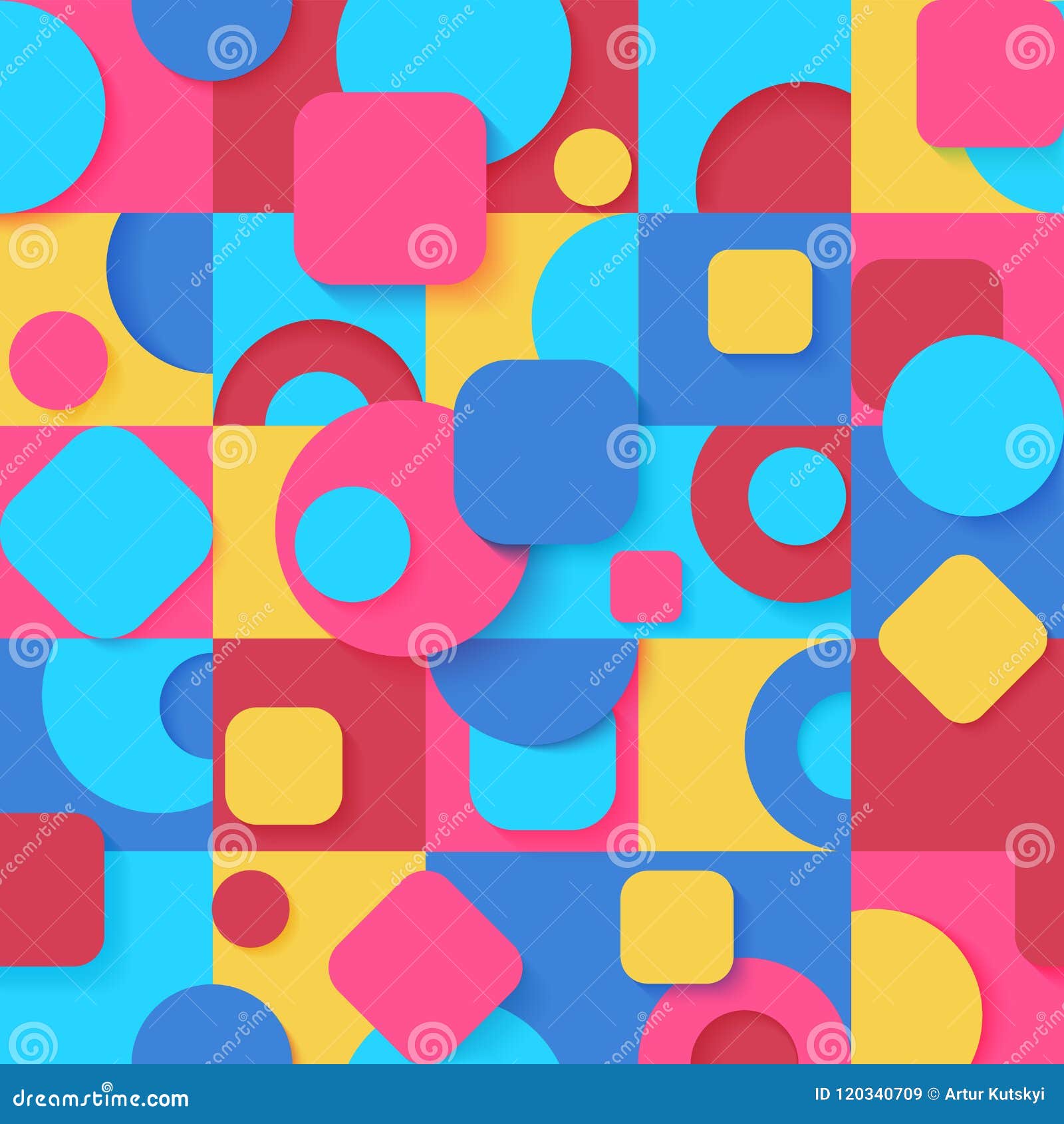 Seamless Pop Art Colorful Abstract Geometric Shapes Pattern. Bright ... Seamless Pop Art Colorful Abstract Geometric Shapes Pattern. Bright ...