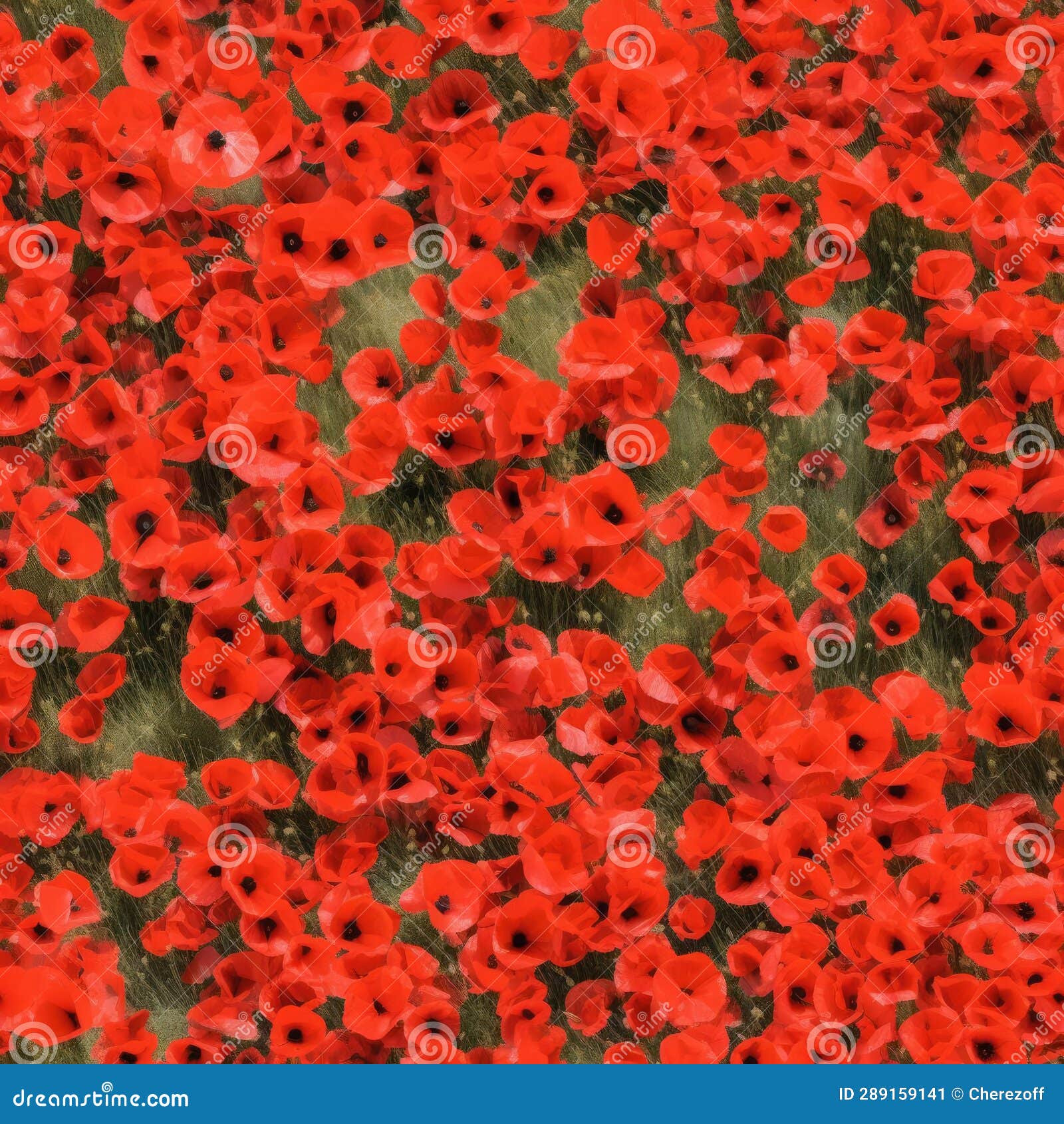 Seamless Poppy Field Texture Stock Illustration - Illustration of ...