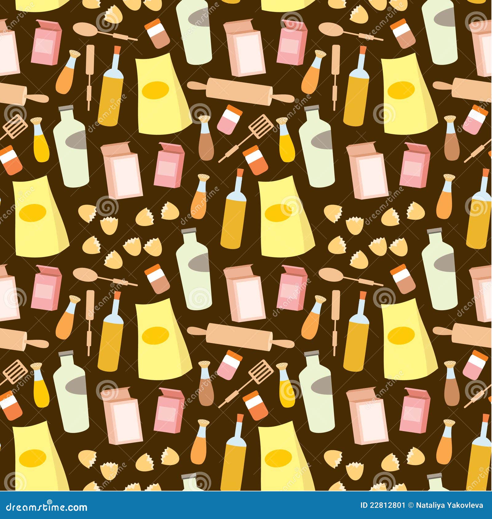 Seamless products pattern stock vector. Illustration of ingredient ...