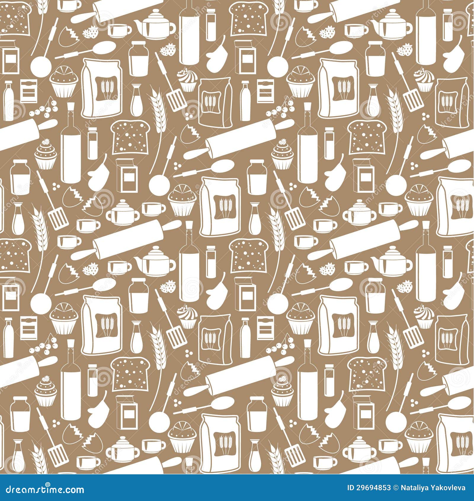 Seamless products pattern stock vector. Illustration of biscuit - 29694853