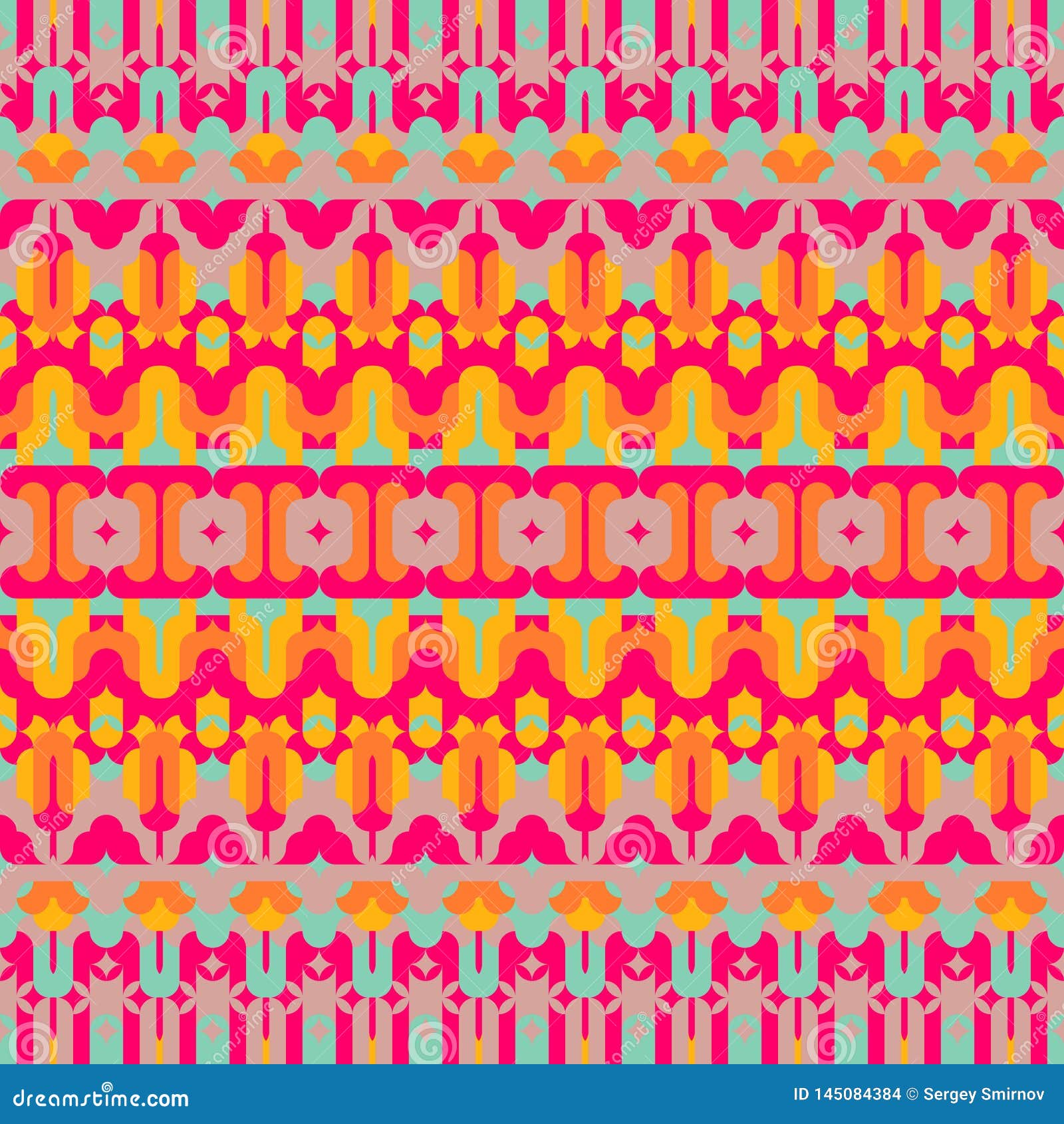 Seamless Psychedelic Geometric Pattern Stock Vector - Illustration of ...