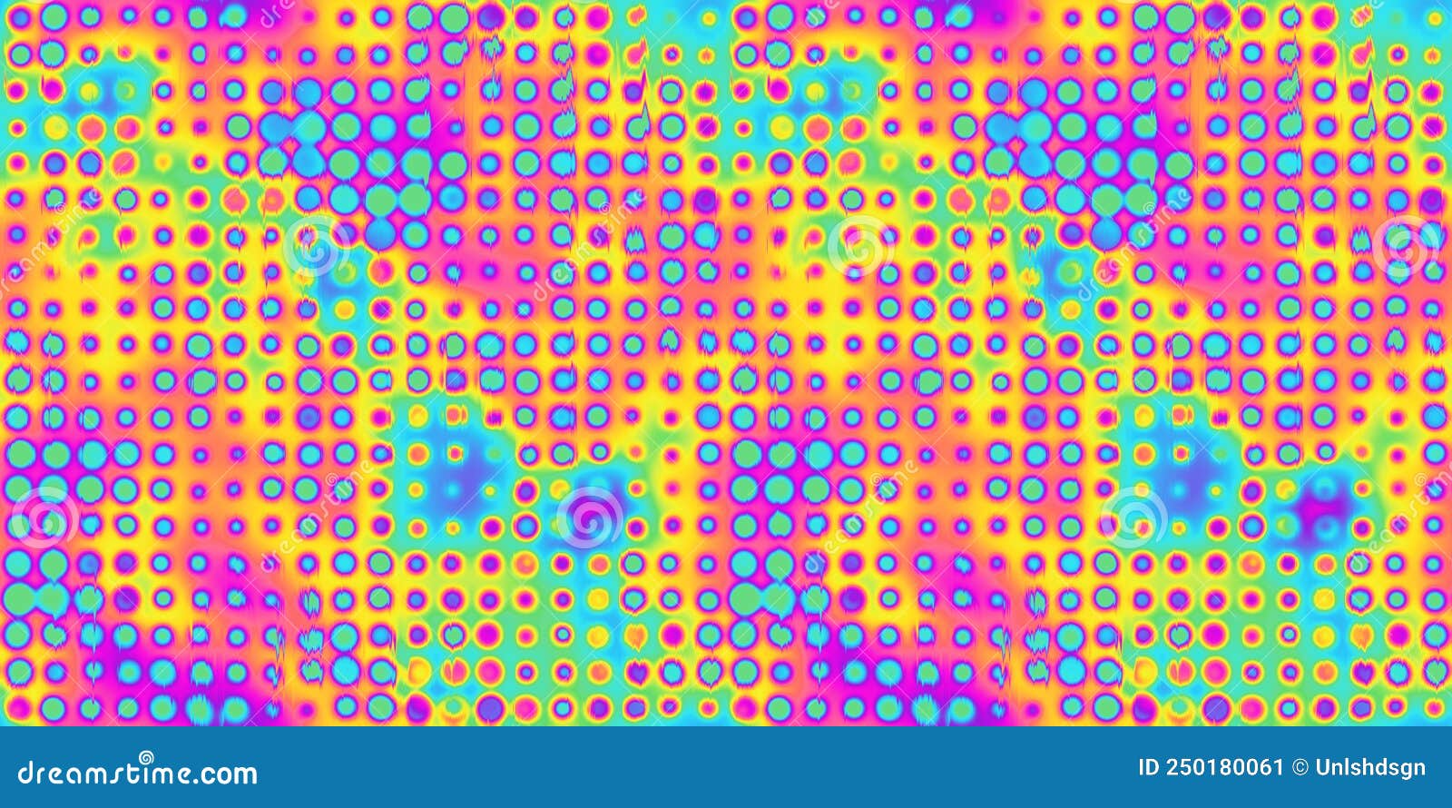 Seamless Psychedelic Rainbow Disco Polka Dots Pattern Background ...