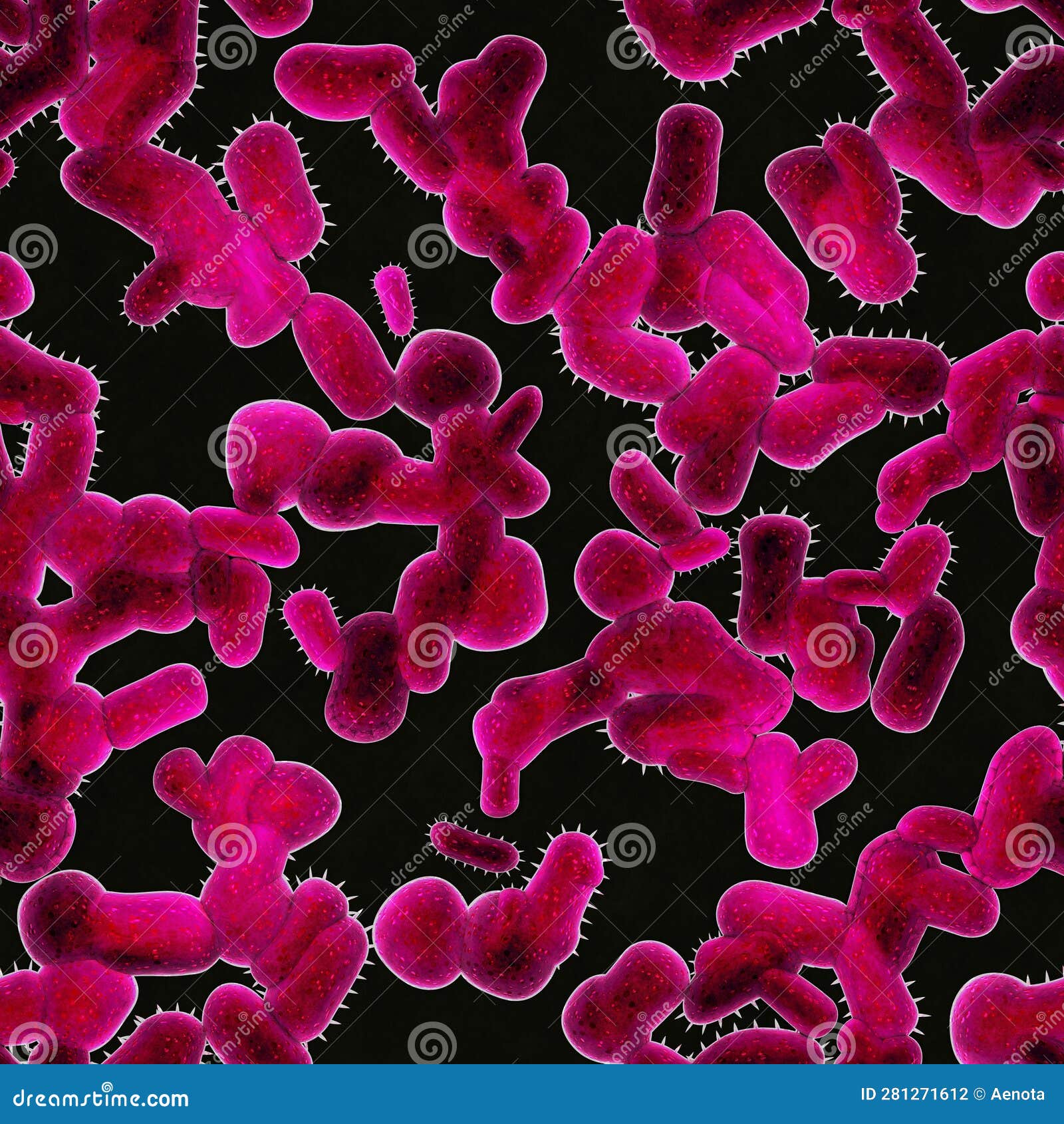 Seamless Purple Microorganisms Pattern Stock Illustration ...
