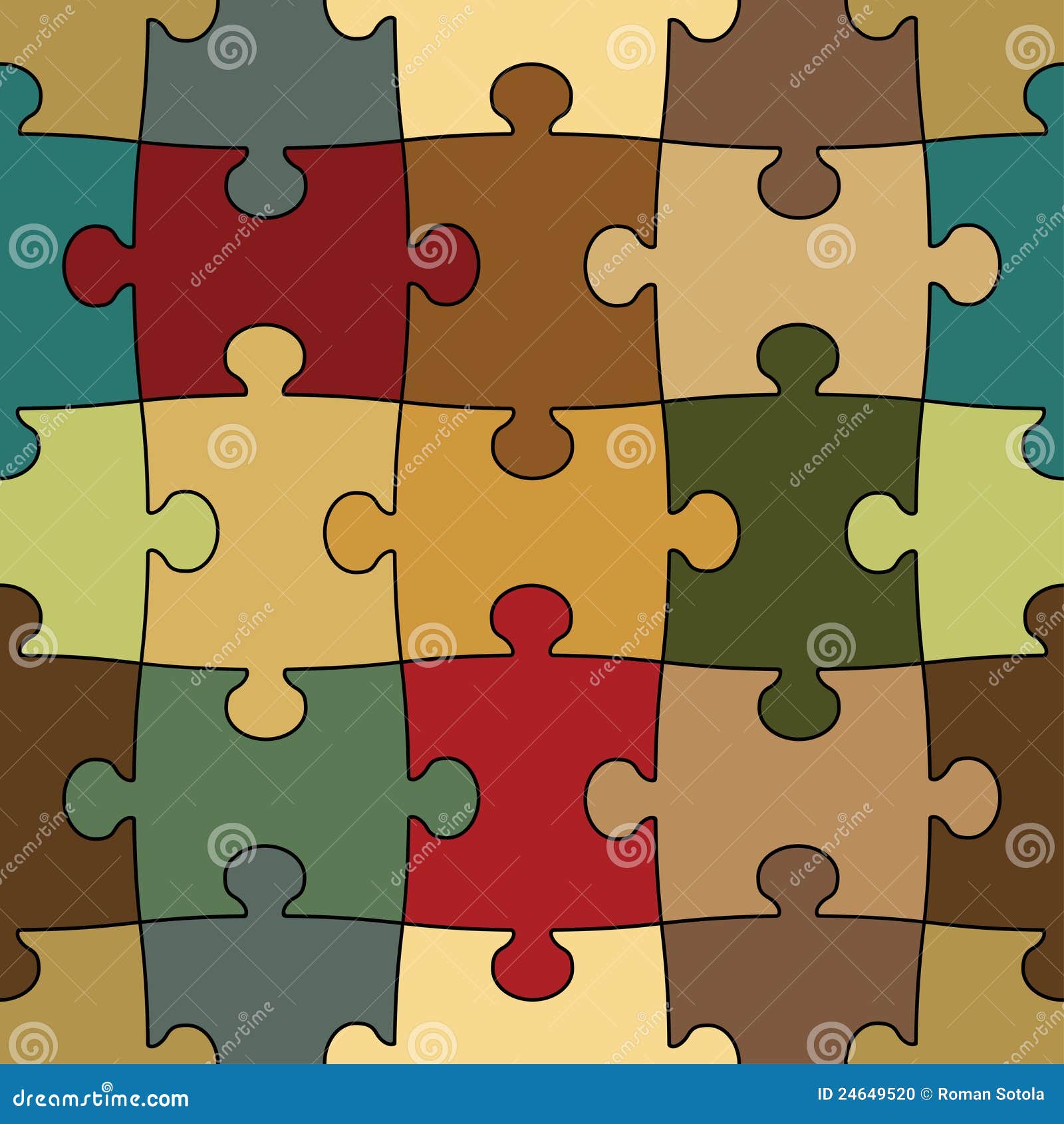 Seamless Puzzle - Easy Change Color Stock Vector - Illustration of ...