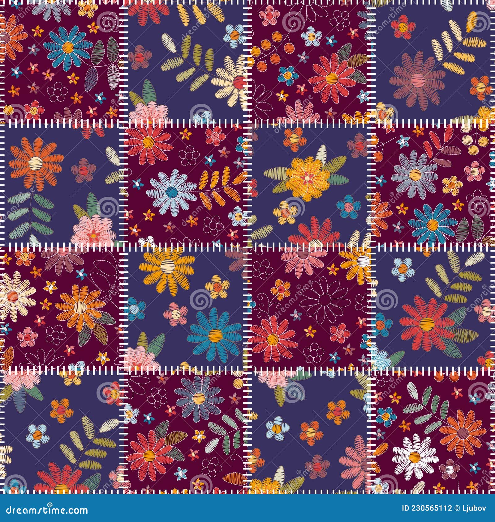 Seamless Quilt Pattern. Royalty-Free Illustration | CartoonDealer.com ...