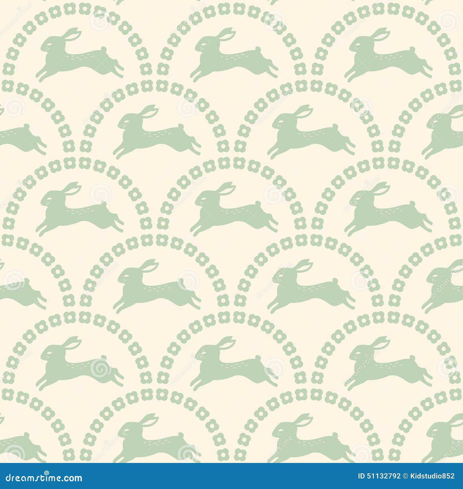 Seamless Rabbit Fabric Pattern Stock Vector - Illustration of pale ...
