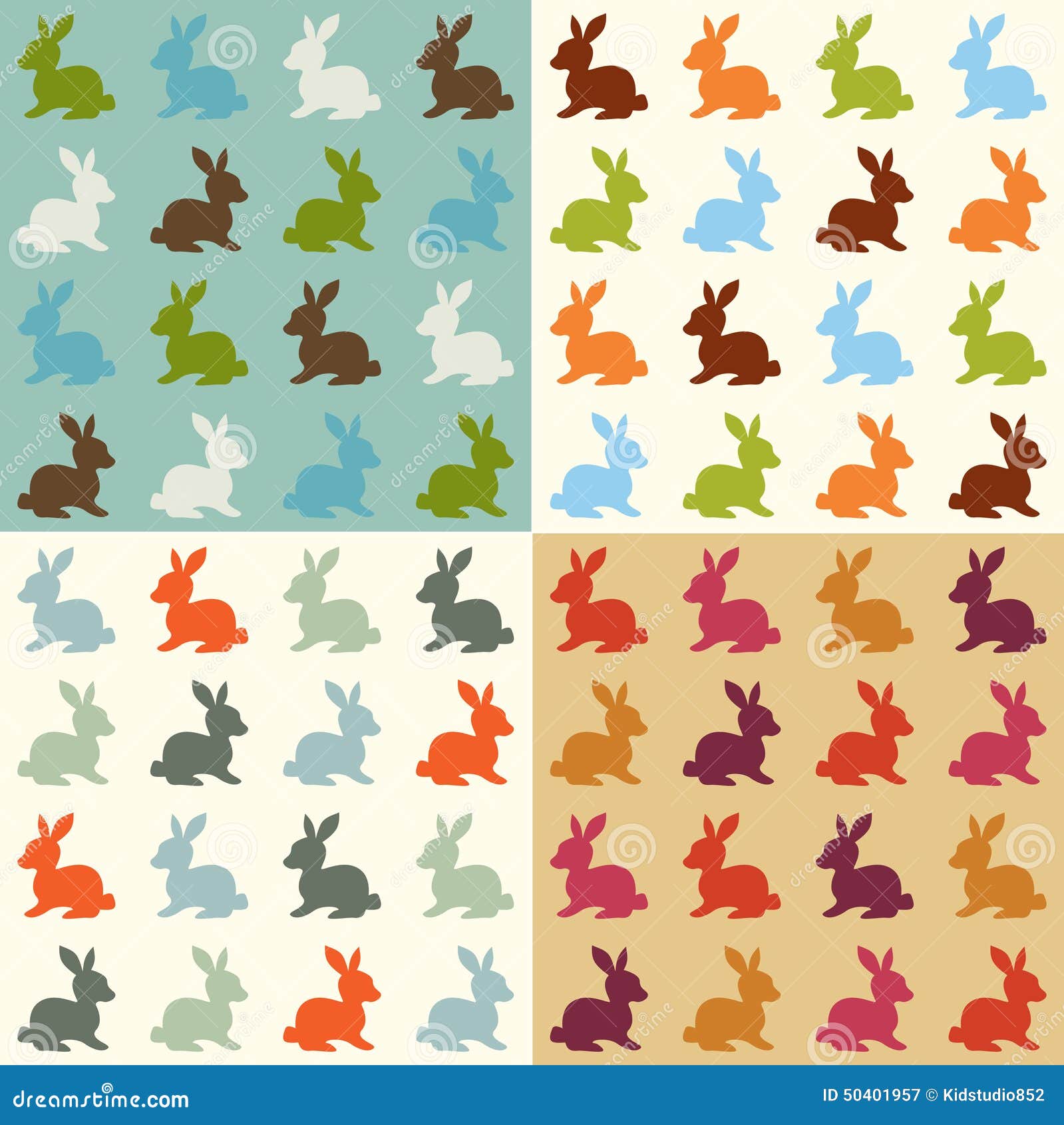 Seamless rabbit pattern stock vector. Illustration of fabric - 50401957