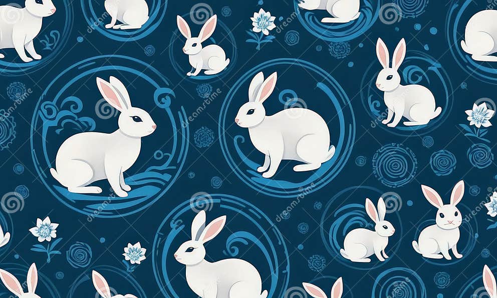 Seamless Rabbit Pattern Vector Stock Illustration - Illustration of ...